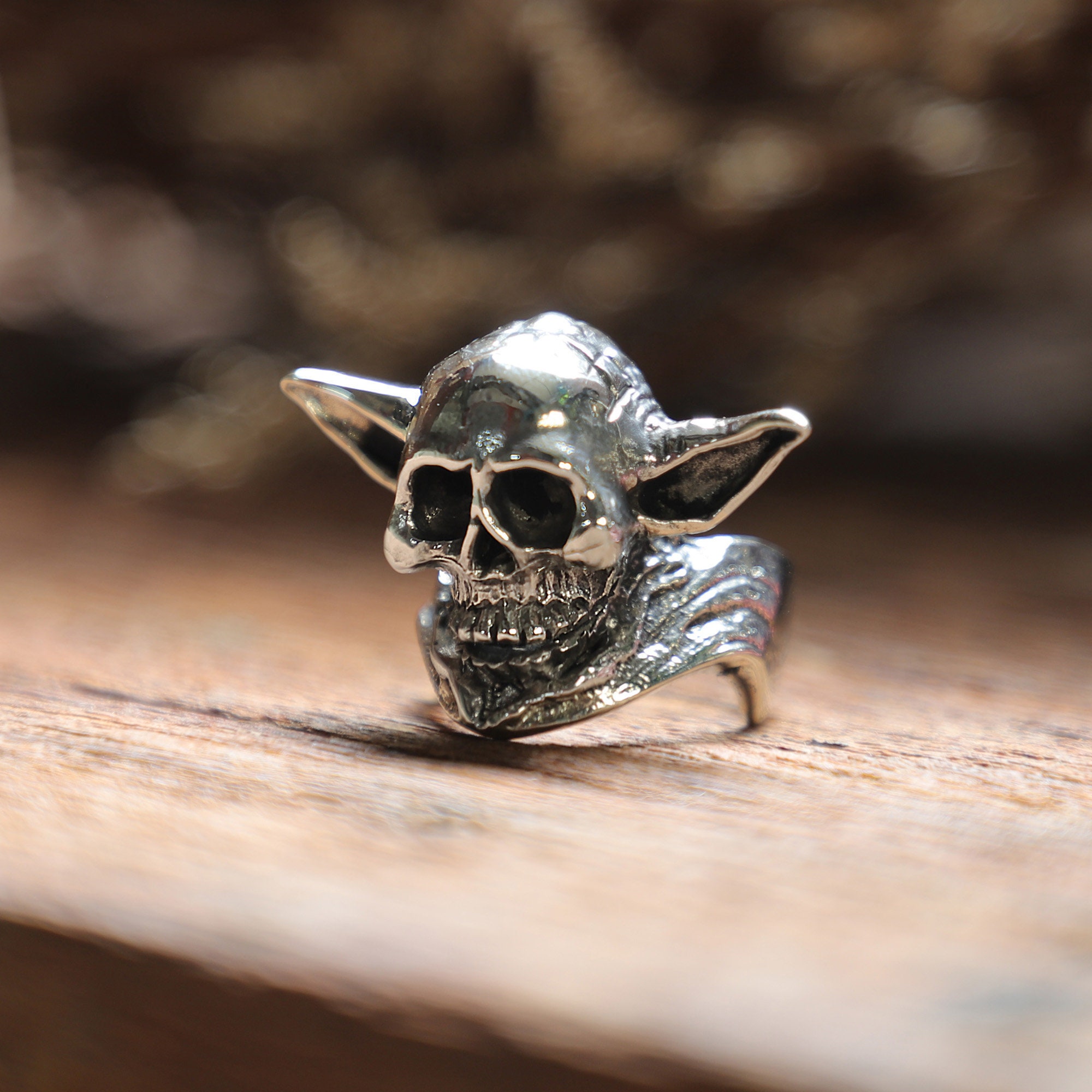 Elf Skull Ring for Men Made of Sterling Silver 925 Biker Style | Etsy