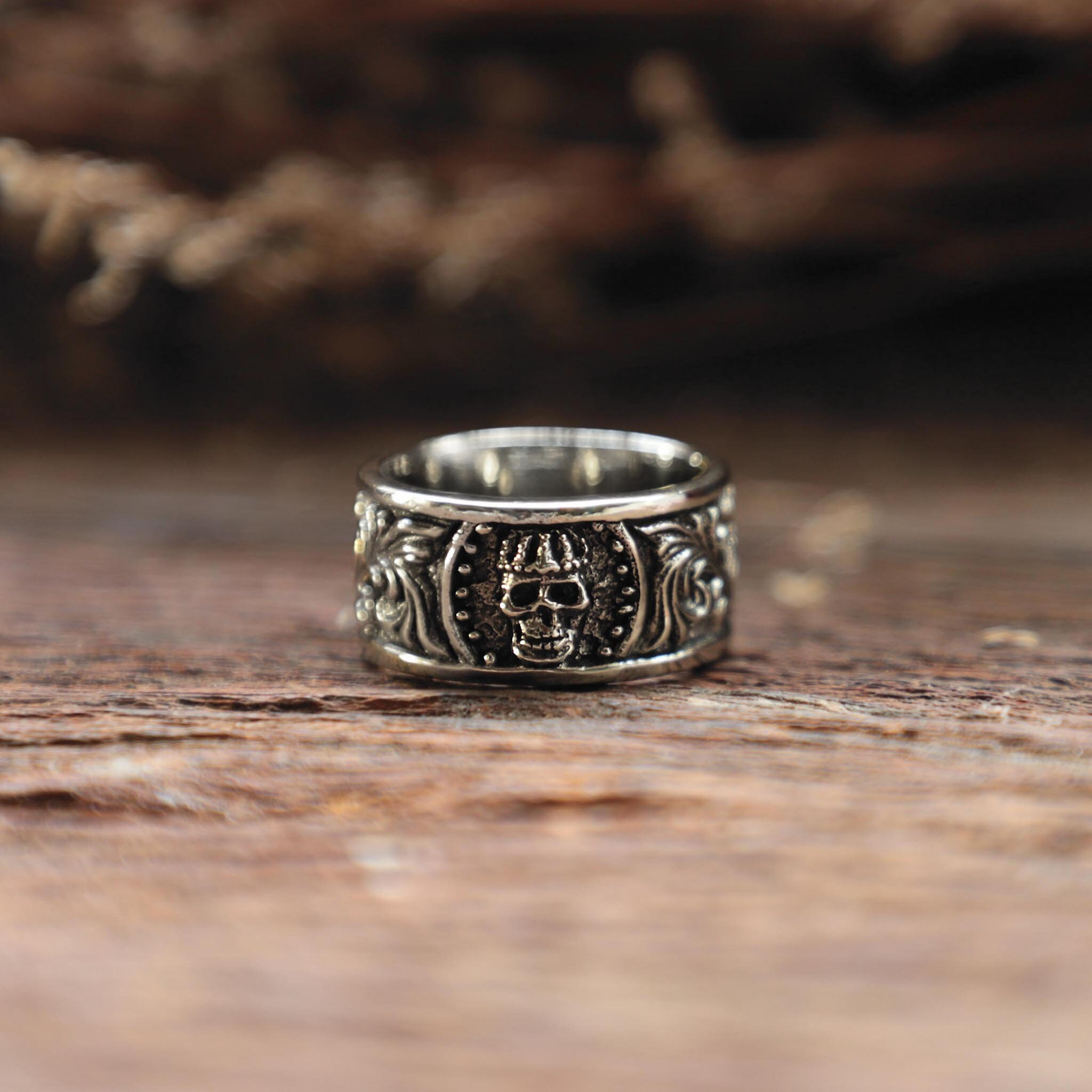 Gothic Skull Thumb Ring for Unisex Made of Sterling Silver 925 Biker ...