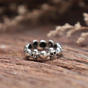Small Skull Ring for Unisex Made of Sterling Silver 925 Punk Style - Etsy