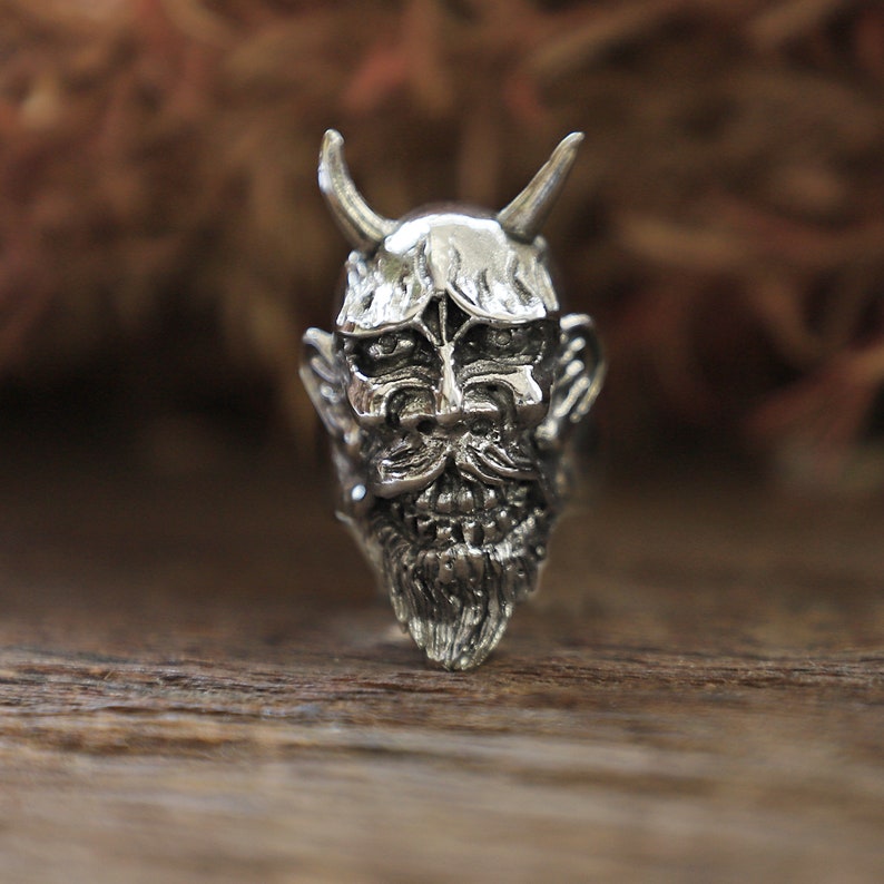 Hannya Mask Skull Ring for Men Made of Sterling Silver 925 - Etsy