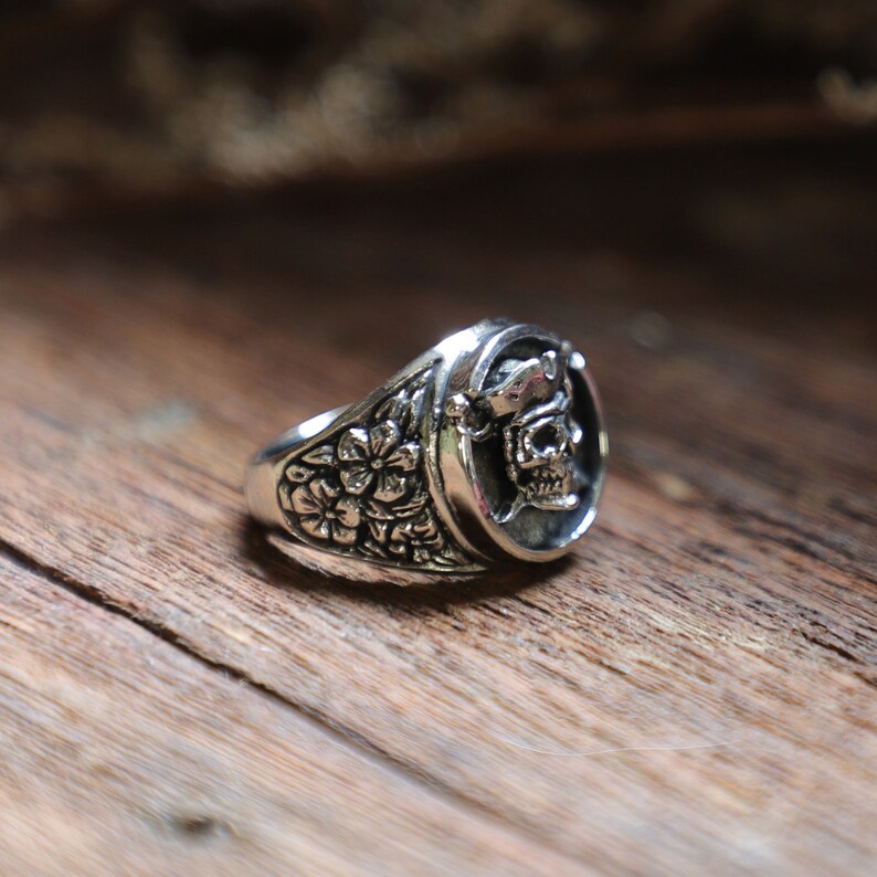 Pirate Skull Ring for Men Made of Sterling Silver 925 Vintage | Etsy
