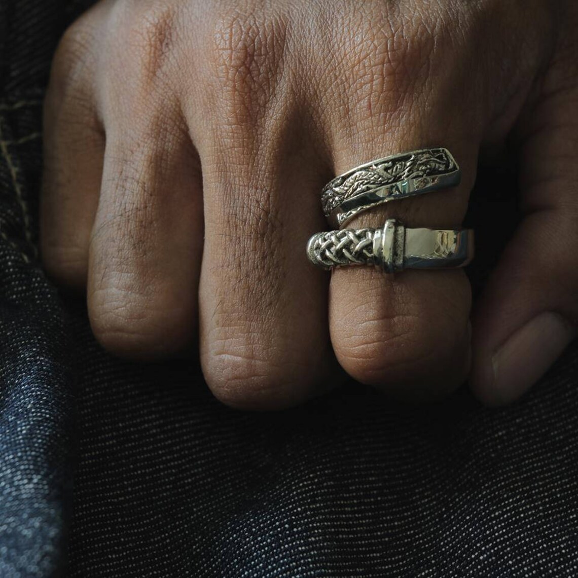 Samurai Sword Ring for Men Made of Sterling Silver 925 Japanese Style ...