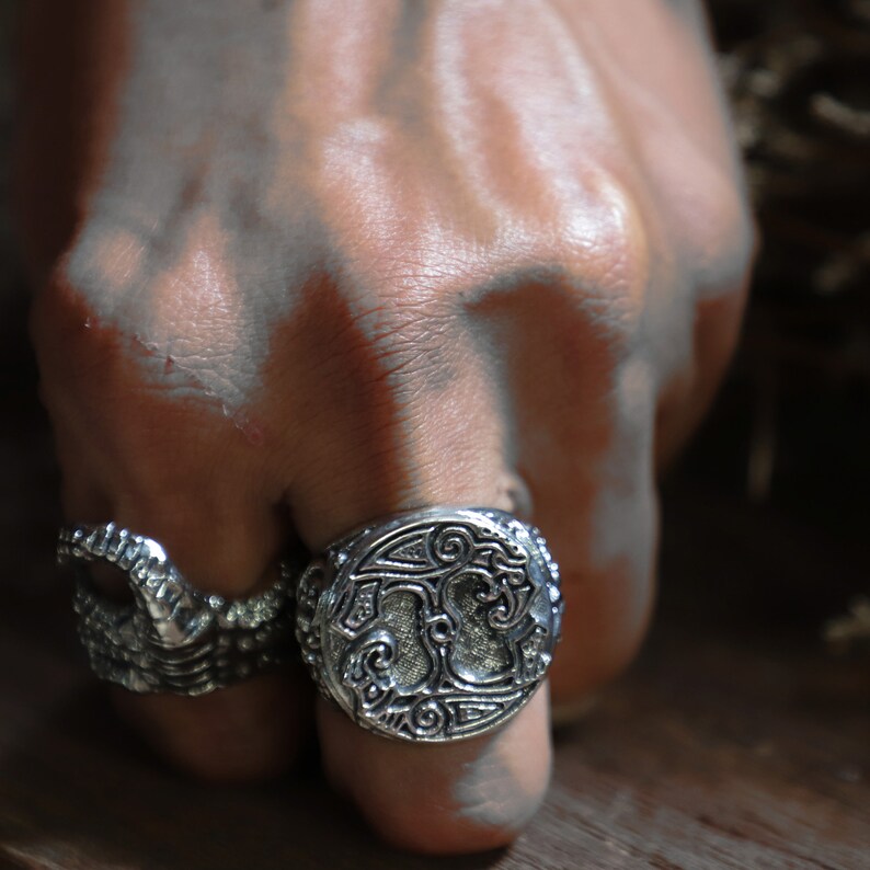Odin Ravens Ring for Unisex Made of Sterling Silver 925 Viking - Etsy