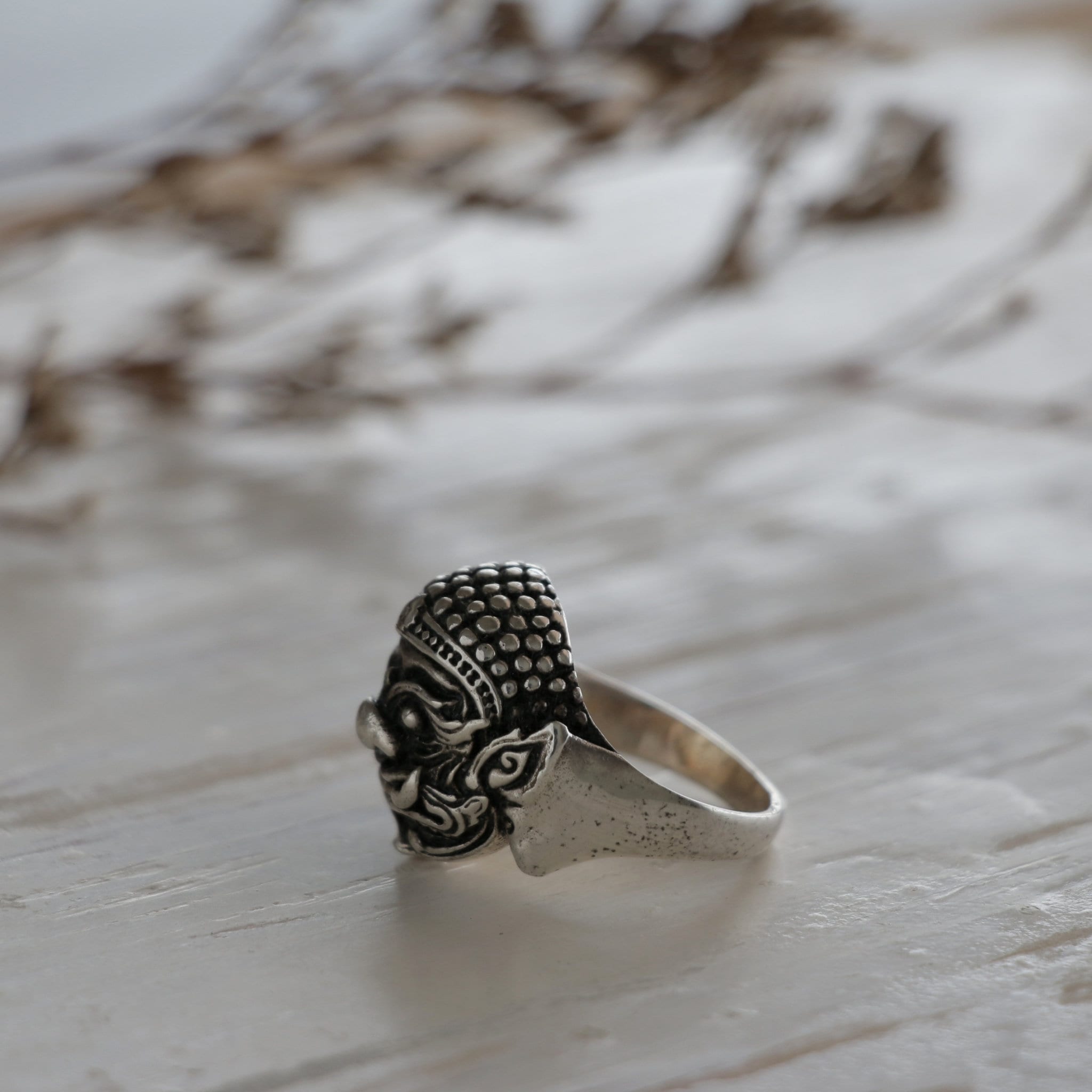 Ramayana Monster Ring for Unisex Made of Sterling Silver 925 Hindo ...