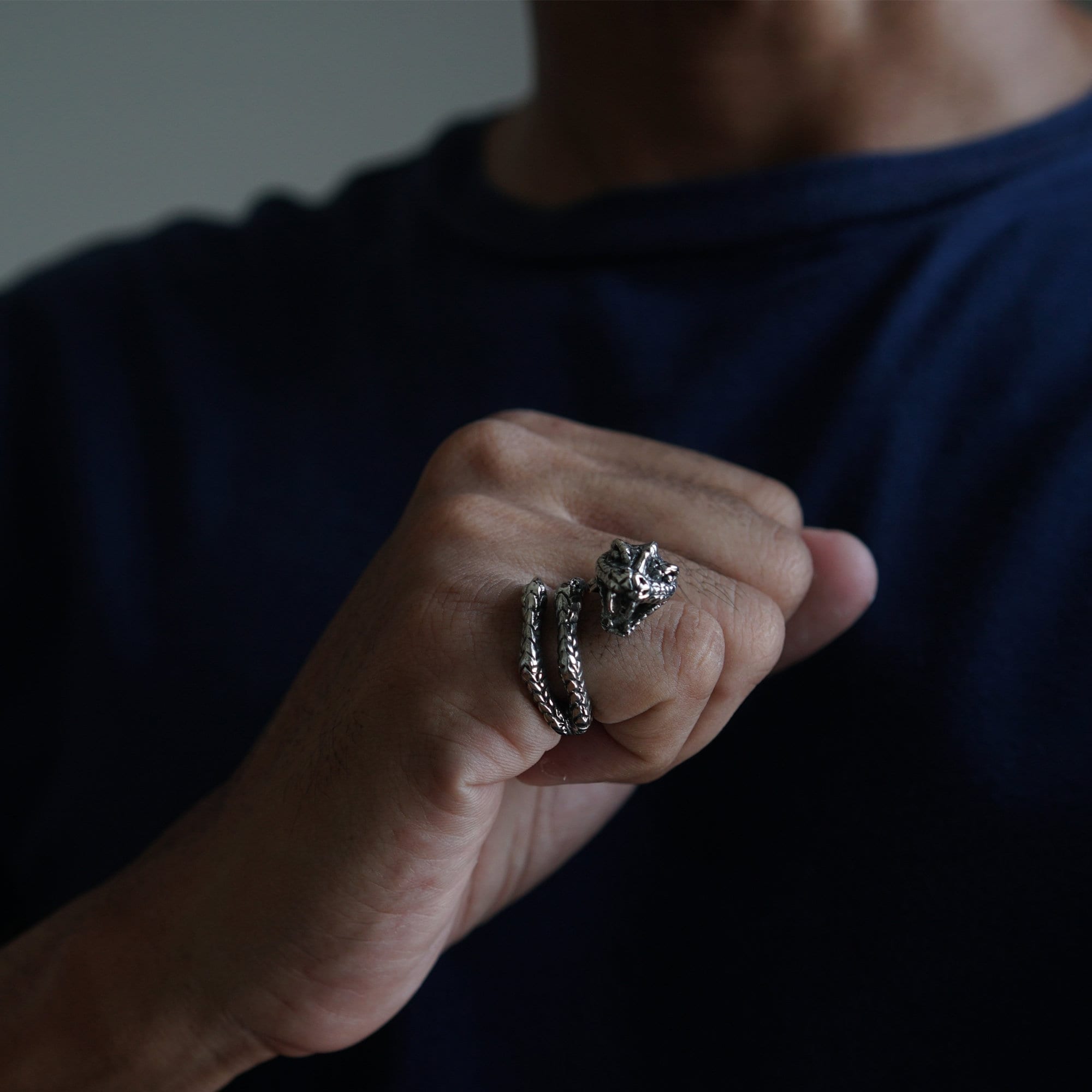 King cobra snake and Dragon claw ring for man made of sterling | Etsy