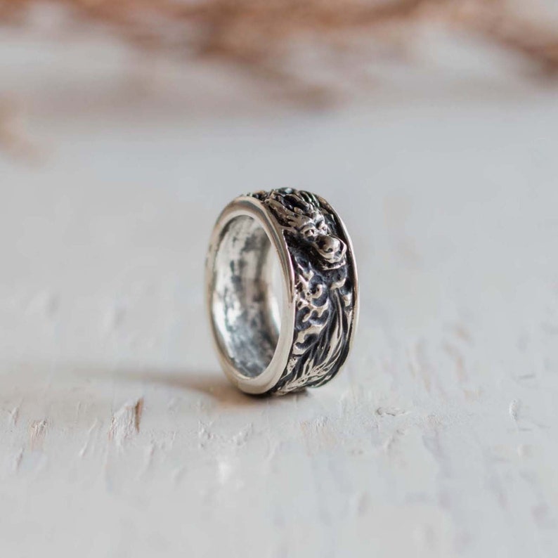 Chinese Dragon Ring for Unisex Made of Sterling Silver 925 | Etsy