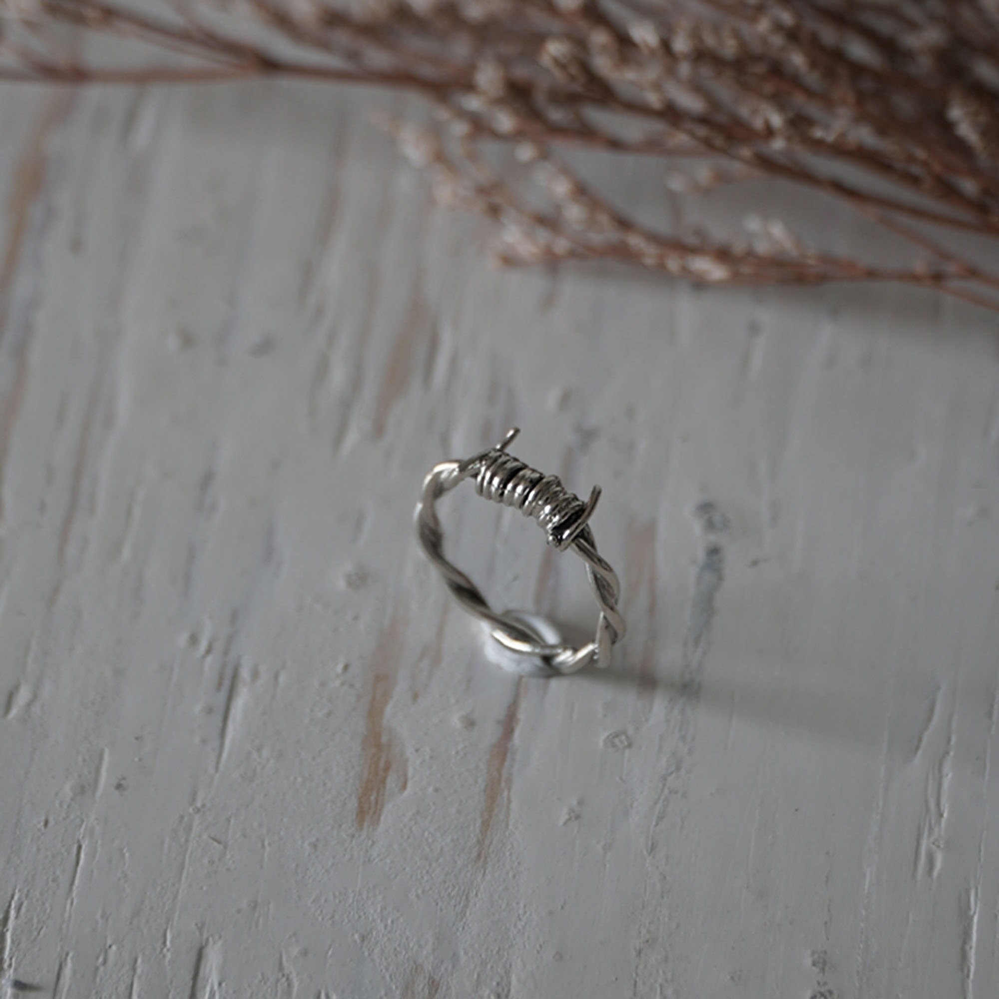 Barbed Wire Band Ring for Unisex Made of Sterling Silver 925 | Etsy