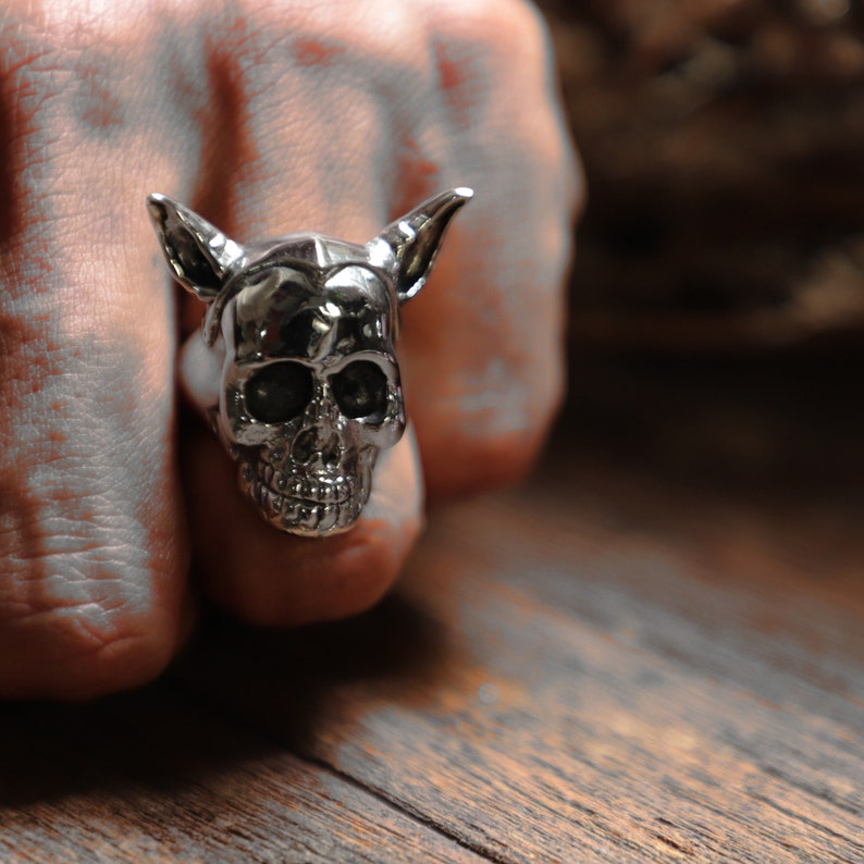 Elf Skull Ring for Men Made of Sterling Silver 925 Biker Style - Etsy