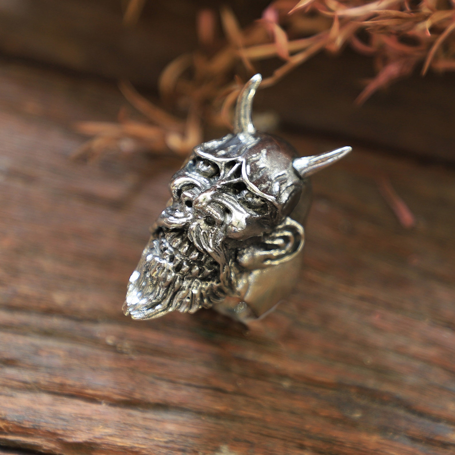 Hannya Mask Skull Ring for Men Made of Sterling Silver 925 - Etsy