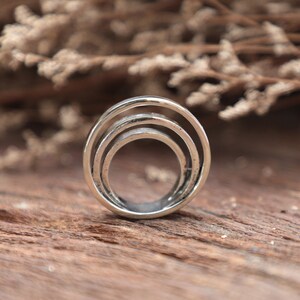 Three Layers Circle Ring for Unisex Made of Sterling Silver 925 ...