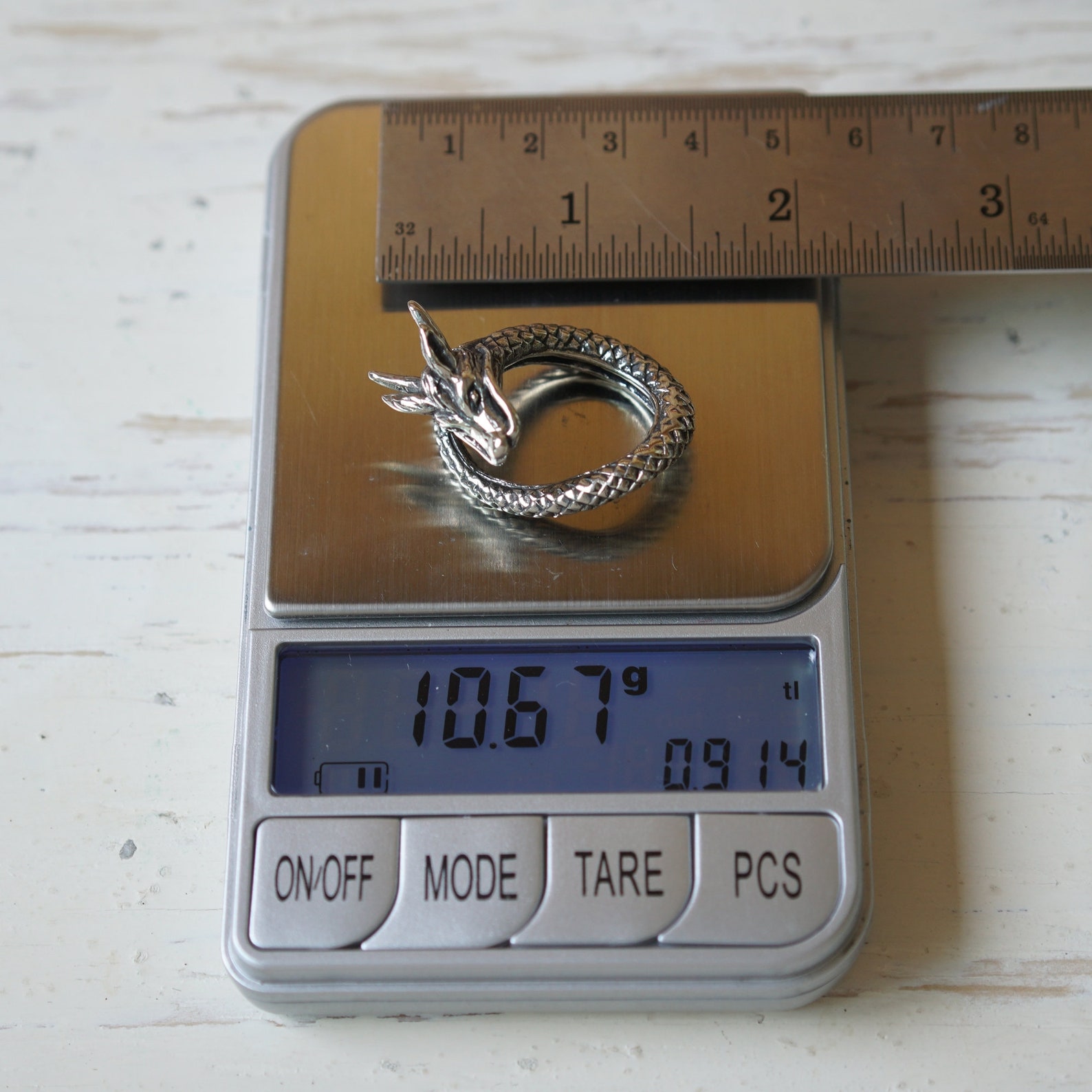 River Dragon Japanese Ring for Unisex Made of Sterling Silver 925 ...