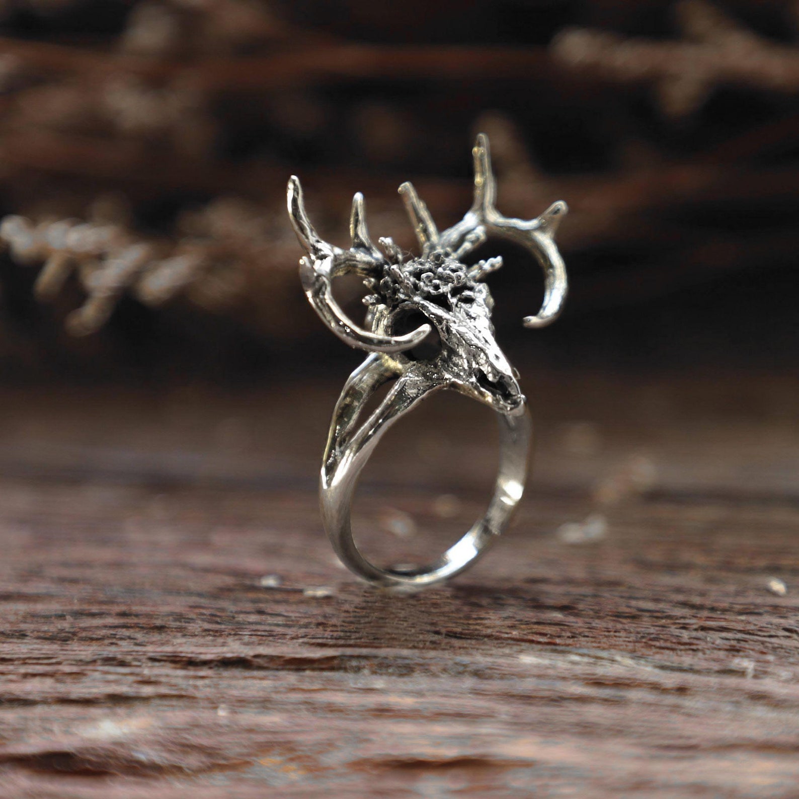 Deer Skull Ring for Women Made of Sterling Silver 925 Bohemian Style - Etsy