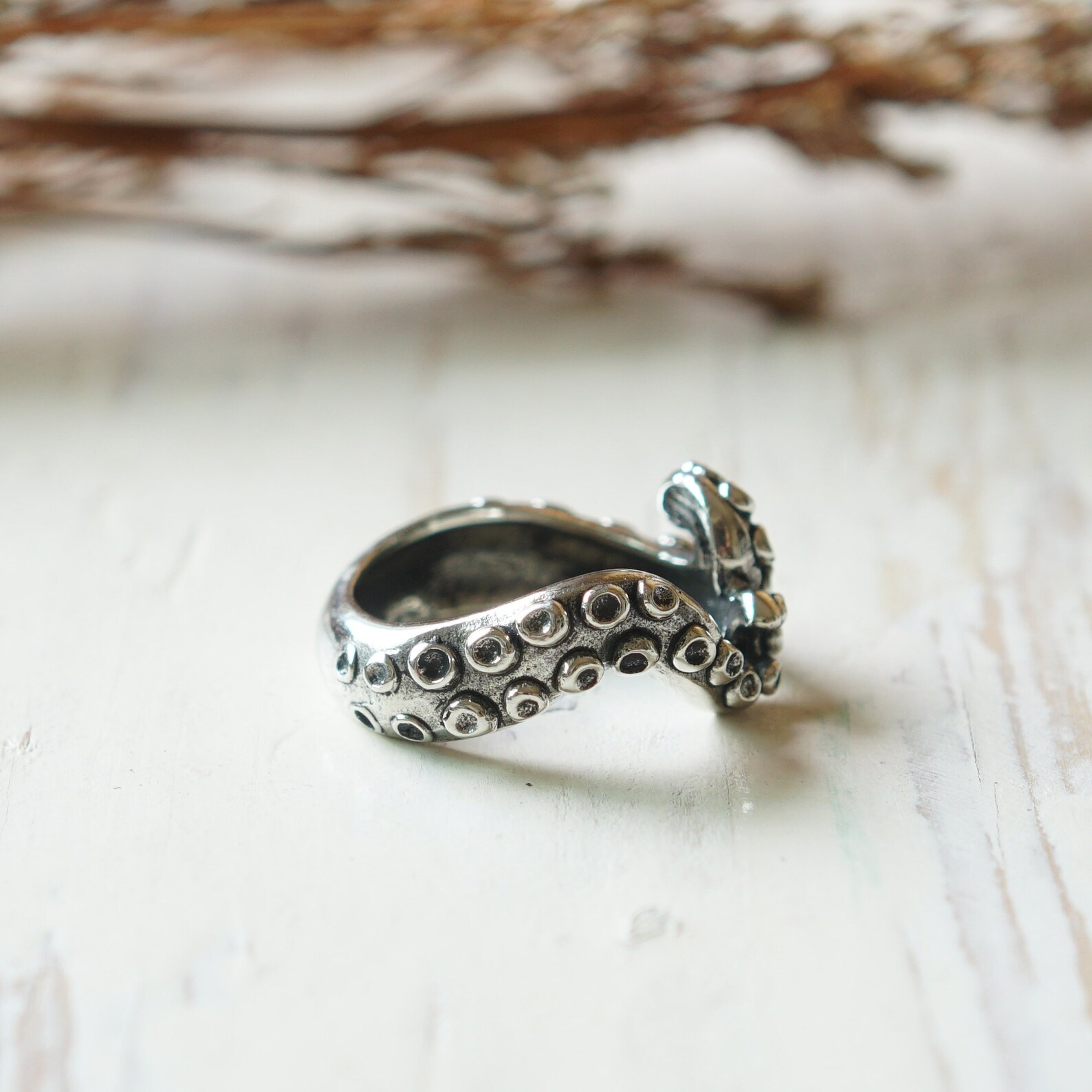 Tentacle Octopus Ring for Unisex Made of Sterling Silver 925 Thumb Ring ...
