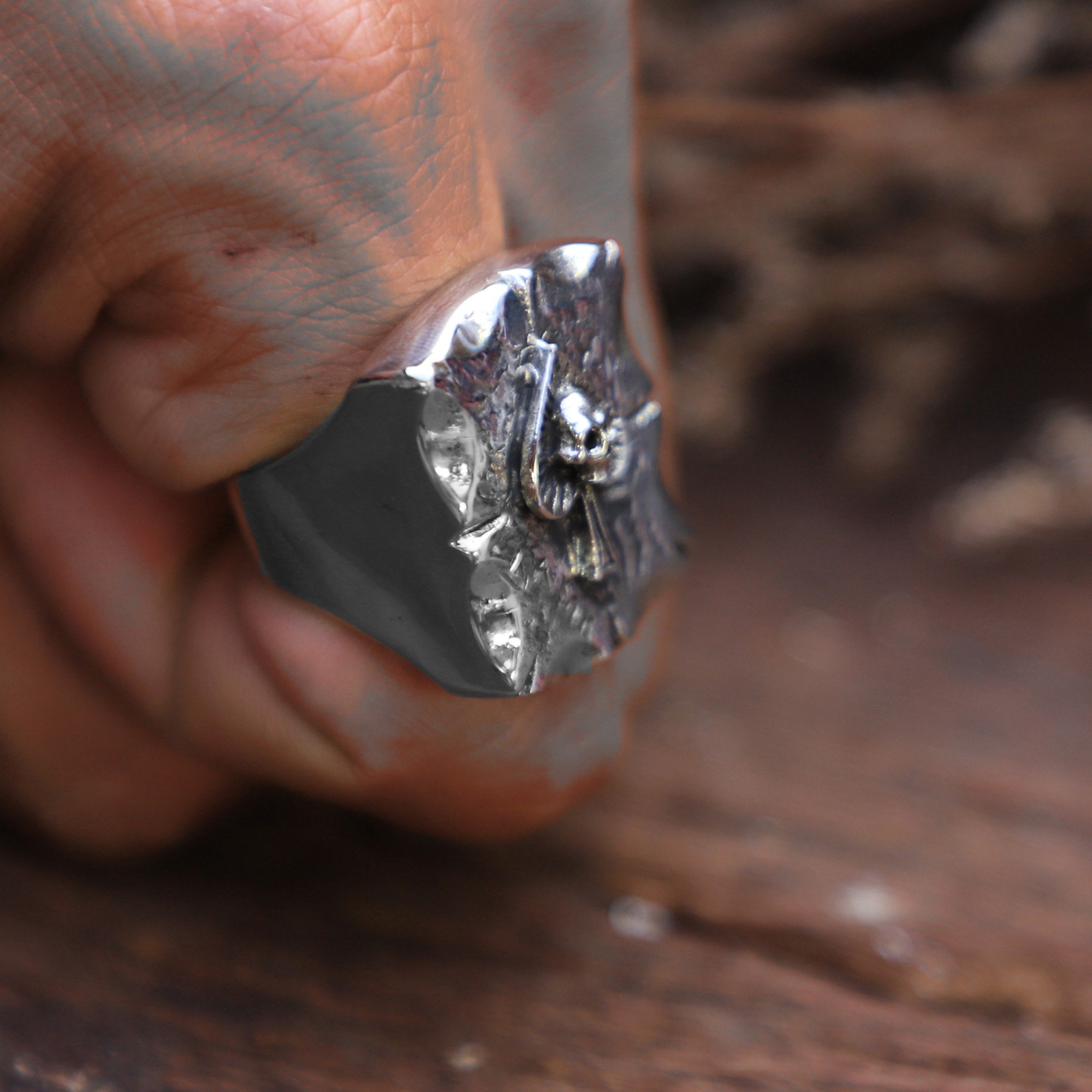 Ace Spades Skull Ring for Men Made of Sterling Silver 925 | Etsy