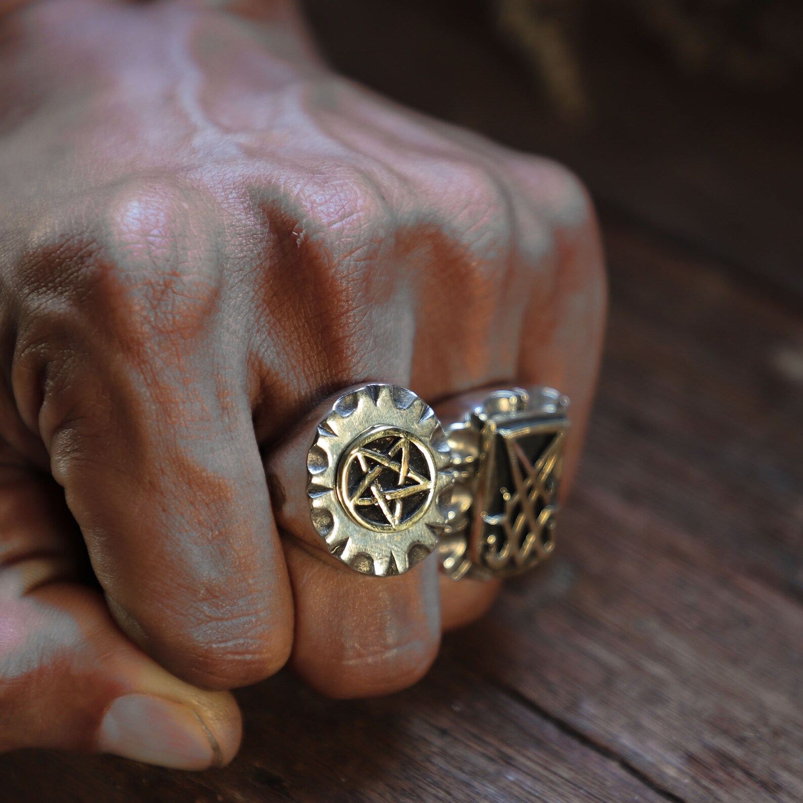 Pentagram Star Ring for Men Made of Sterling Silver 925 - Etsy