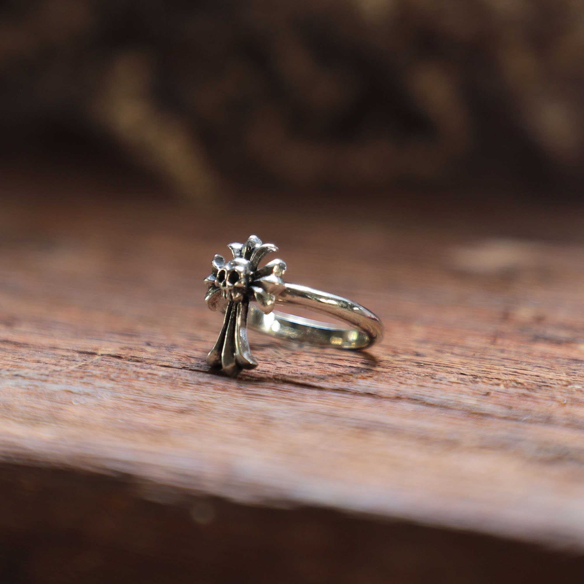 Gothic Cross Skull Ring for Men Made of Sterling Silver 925 | Etsy