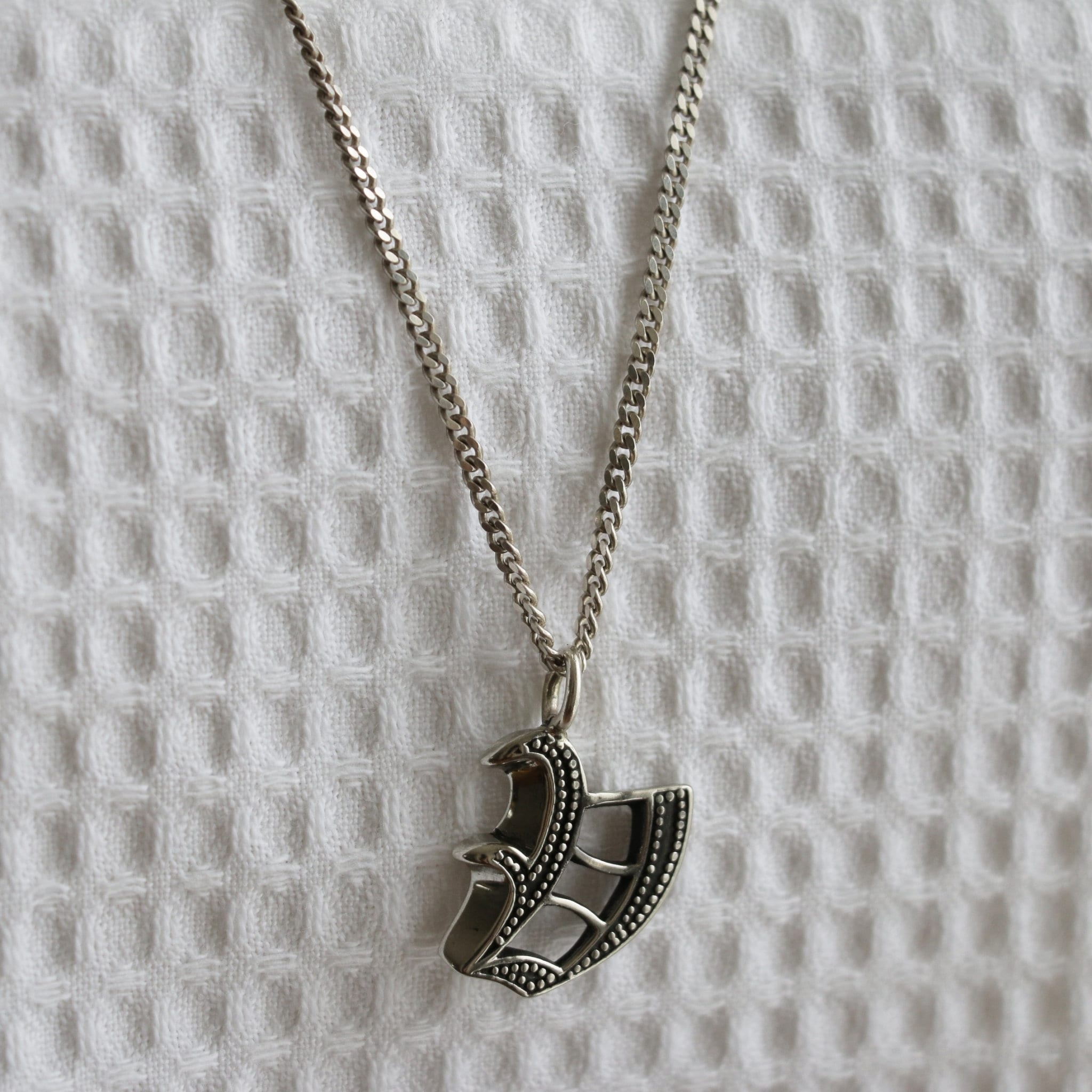 Alphabet V Pendant Necklace for Men Made of Sterling Silver | Etsy