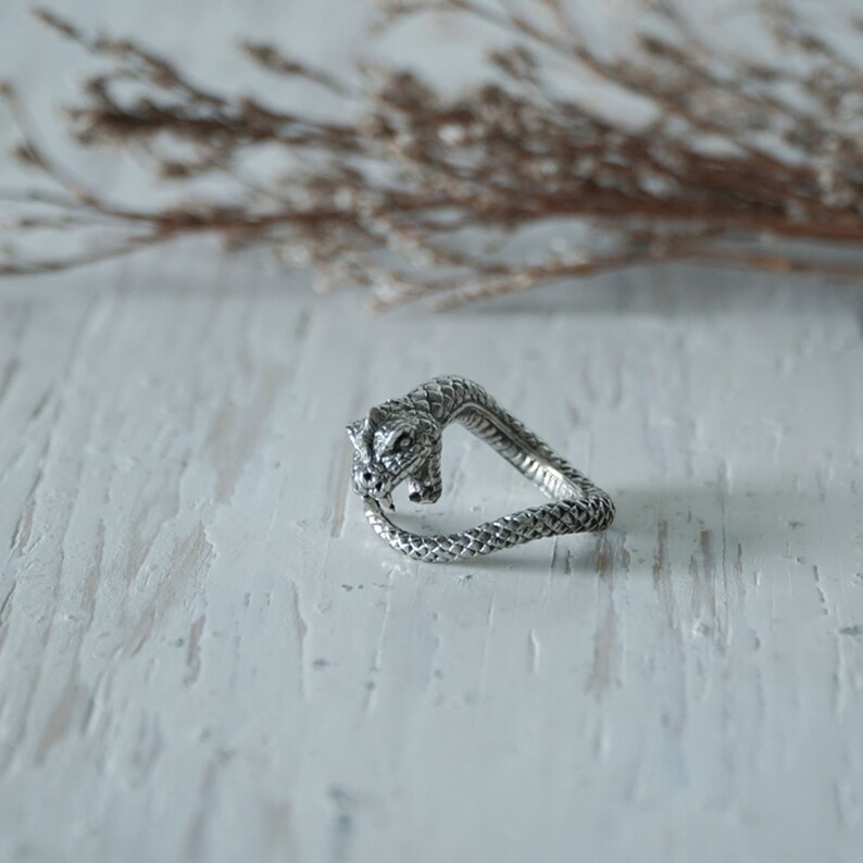 King Cobra Snake Ring for Man Made of Sterling Silver 925 Biker Style ...