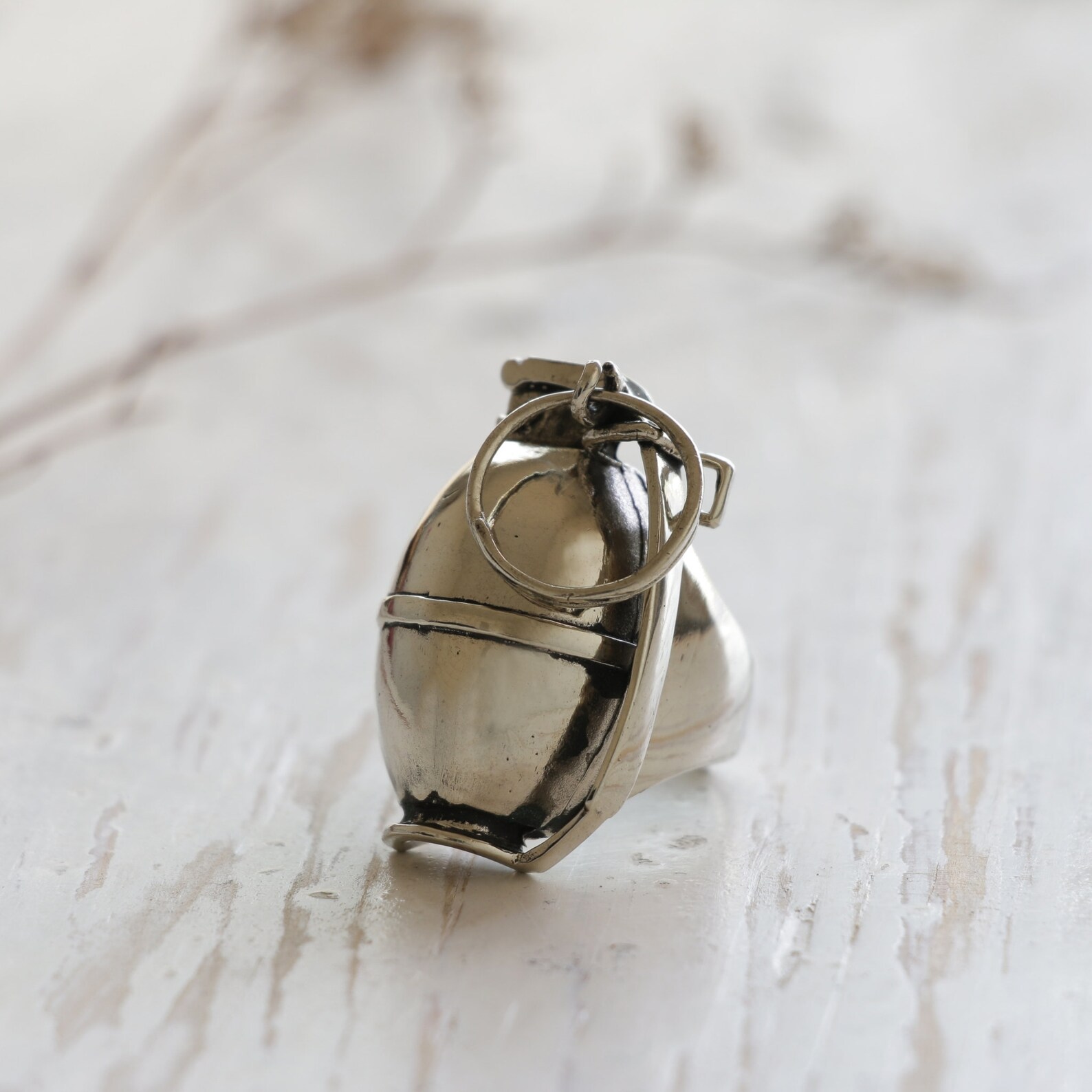 Hand Grenade Ring for Men Made of Sterling Silver 925 Military - Etsy