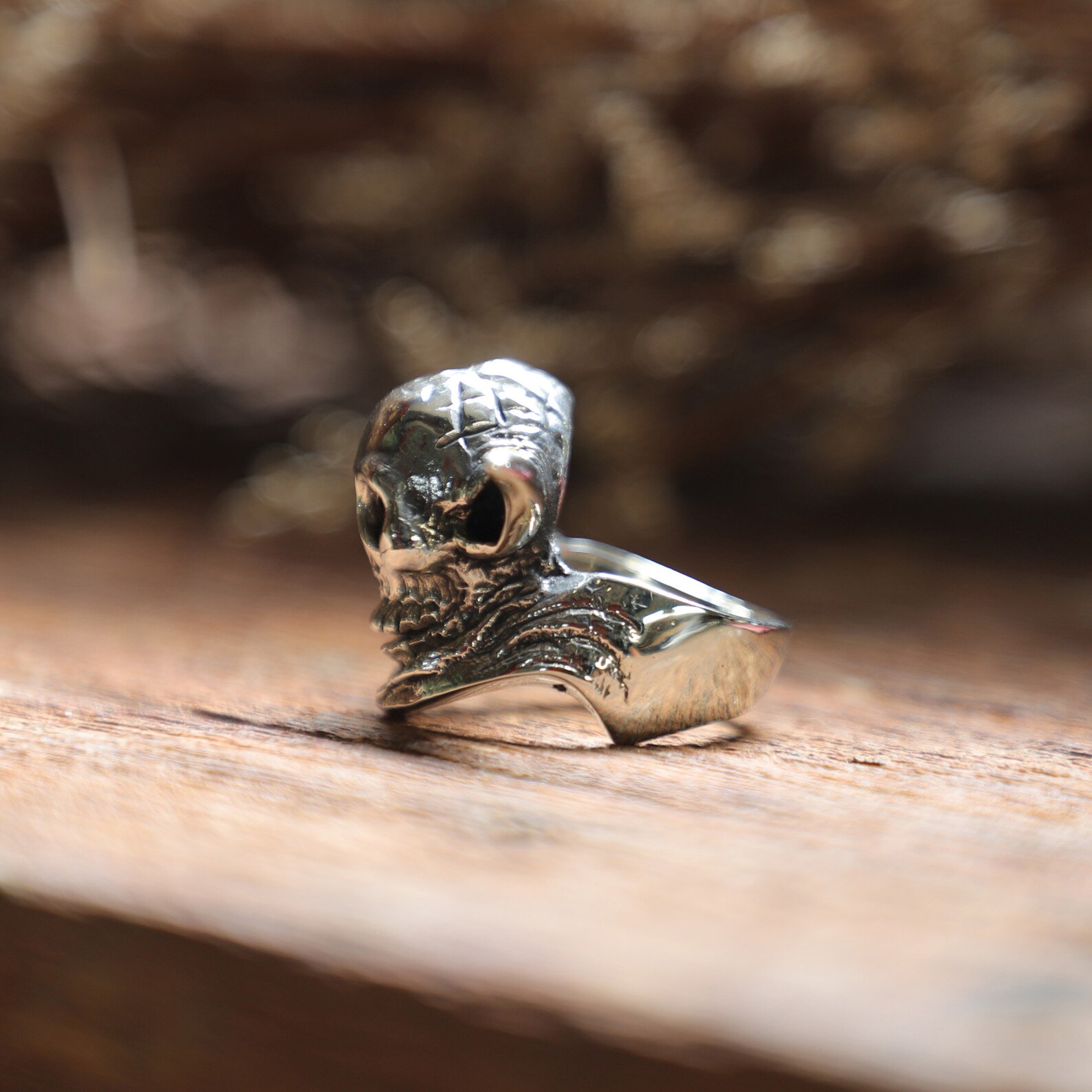 Elf Skull Ring for Men Made of Sterling Silver 925 Biker Style | Etsy