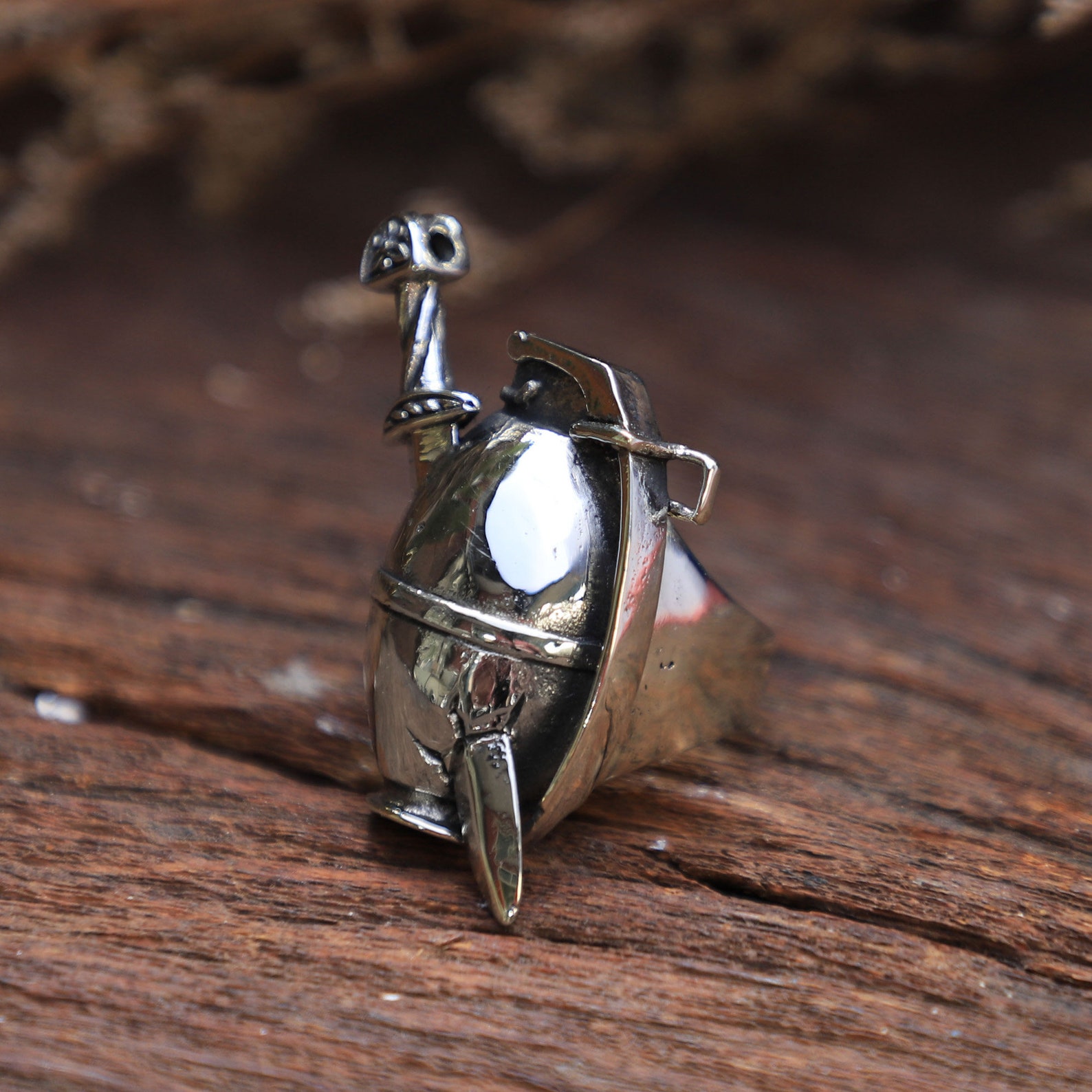 Hand Grenade Sword Ring for Men Made of Sterling Silver 925 | Etsy