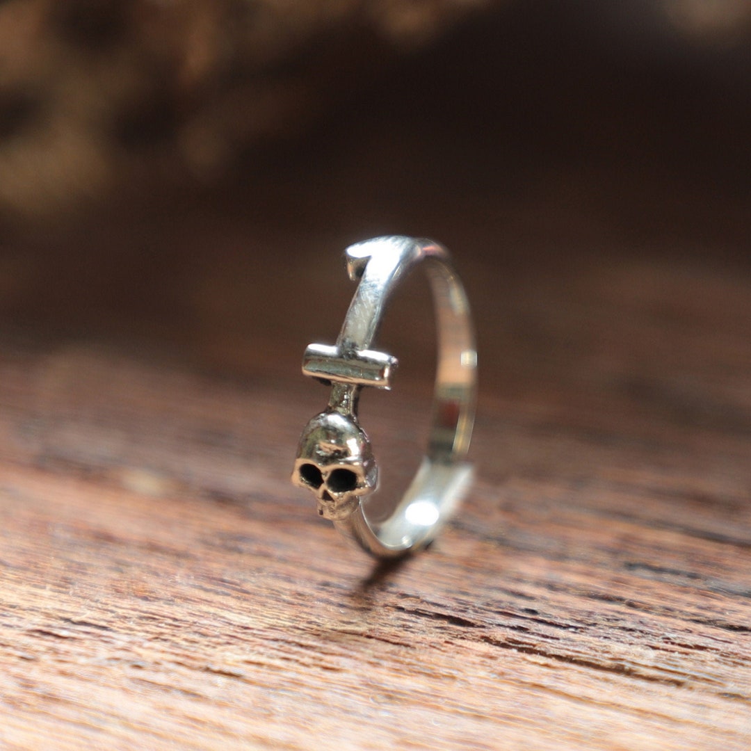 1 One Skull Ring Custom Number for Women Made of Sterling Silver 925 ...