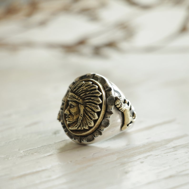 Indians Ring Mexican Ring for Men Made of Sterling Silver 925 | Etsy