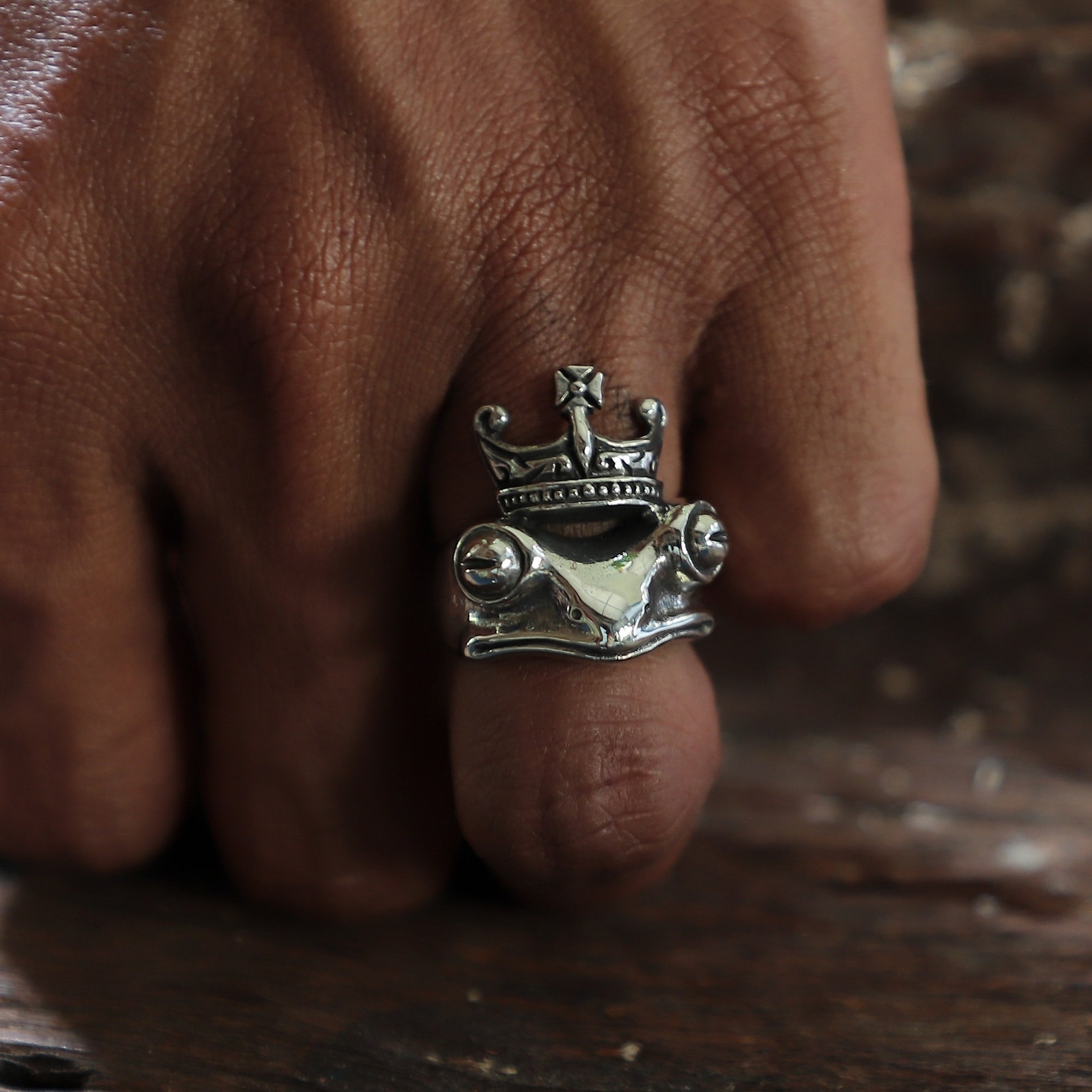 Frog Prince Ring for Man Made of Sterling Silver 925 Biker Style - Etsy
