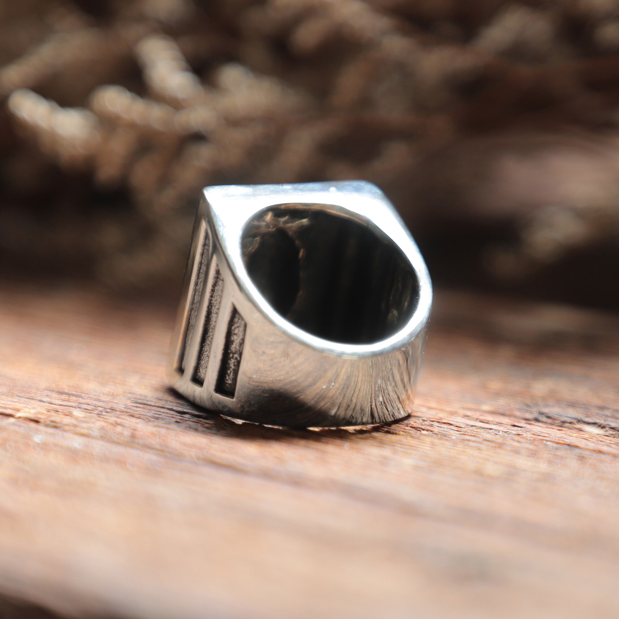 Hand Grenade Square Ring for Men Made of Sterling Silver 925 | Etsy