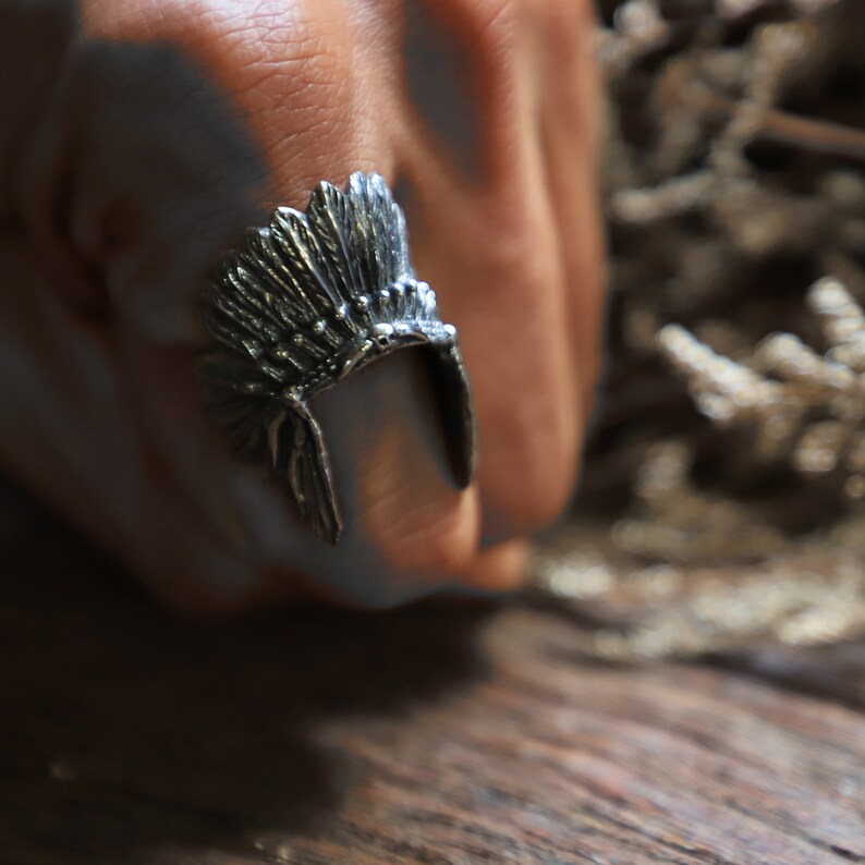 Indian Feather Headdress Ring for Women Made of Sterling - Etsy