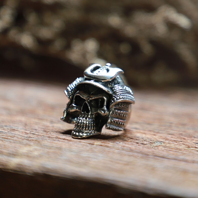 Samurai Skull Ring for Men Made of Sterling Silver 925 - Etsy