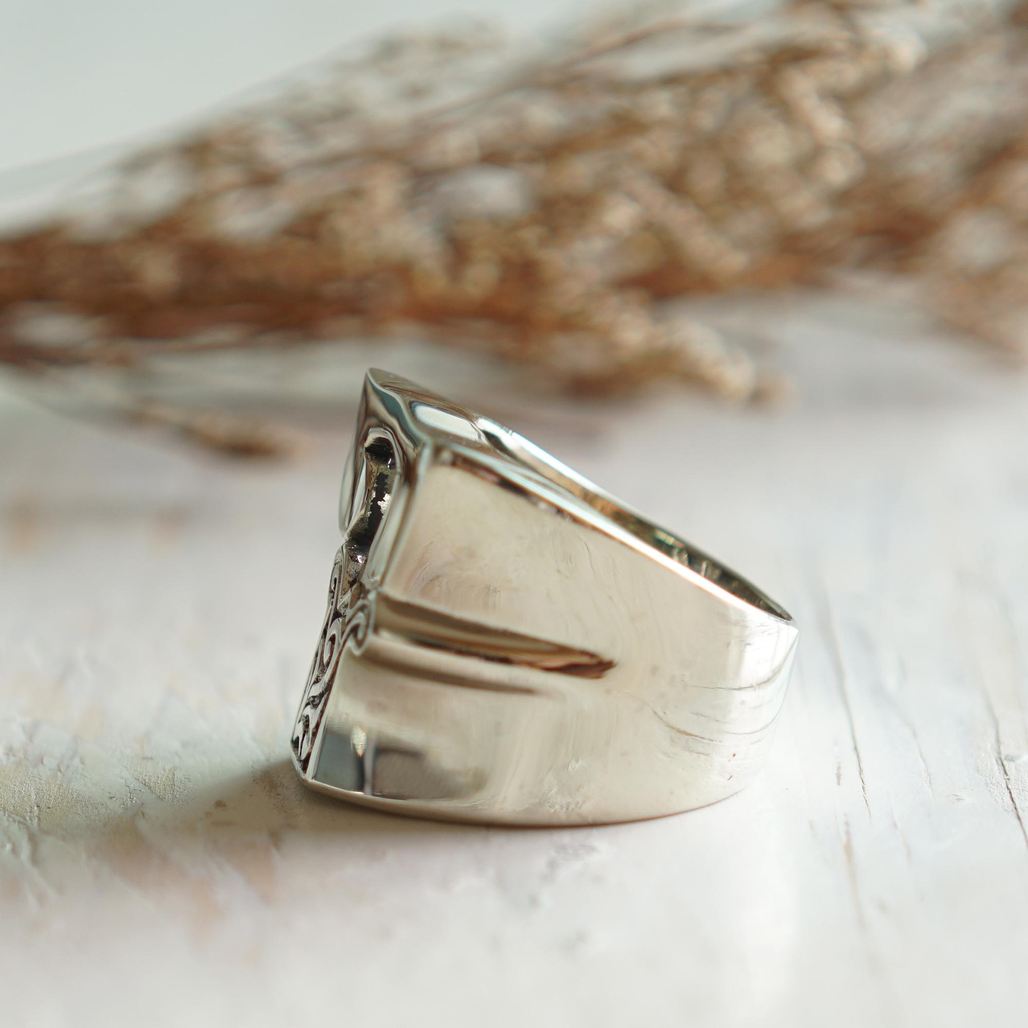 7 Number Seven Ring for Men Made of Sterling Silver 925 Western Style ...