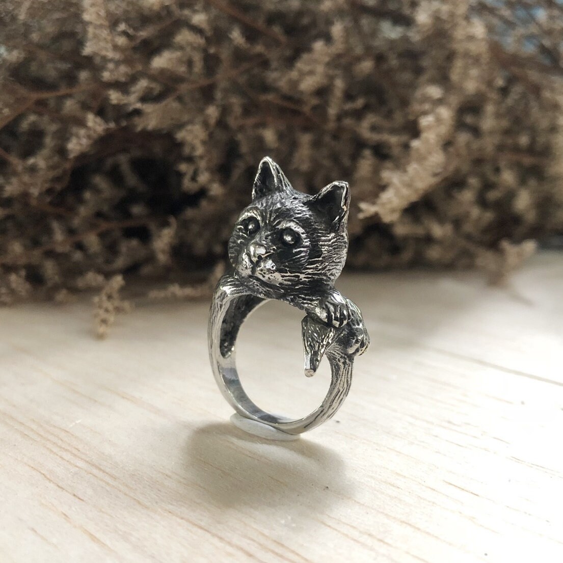 Cat Ring for Unisex Made of Sterling Silver 925 Animal - Etsy