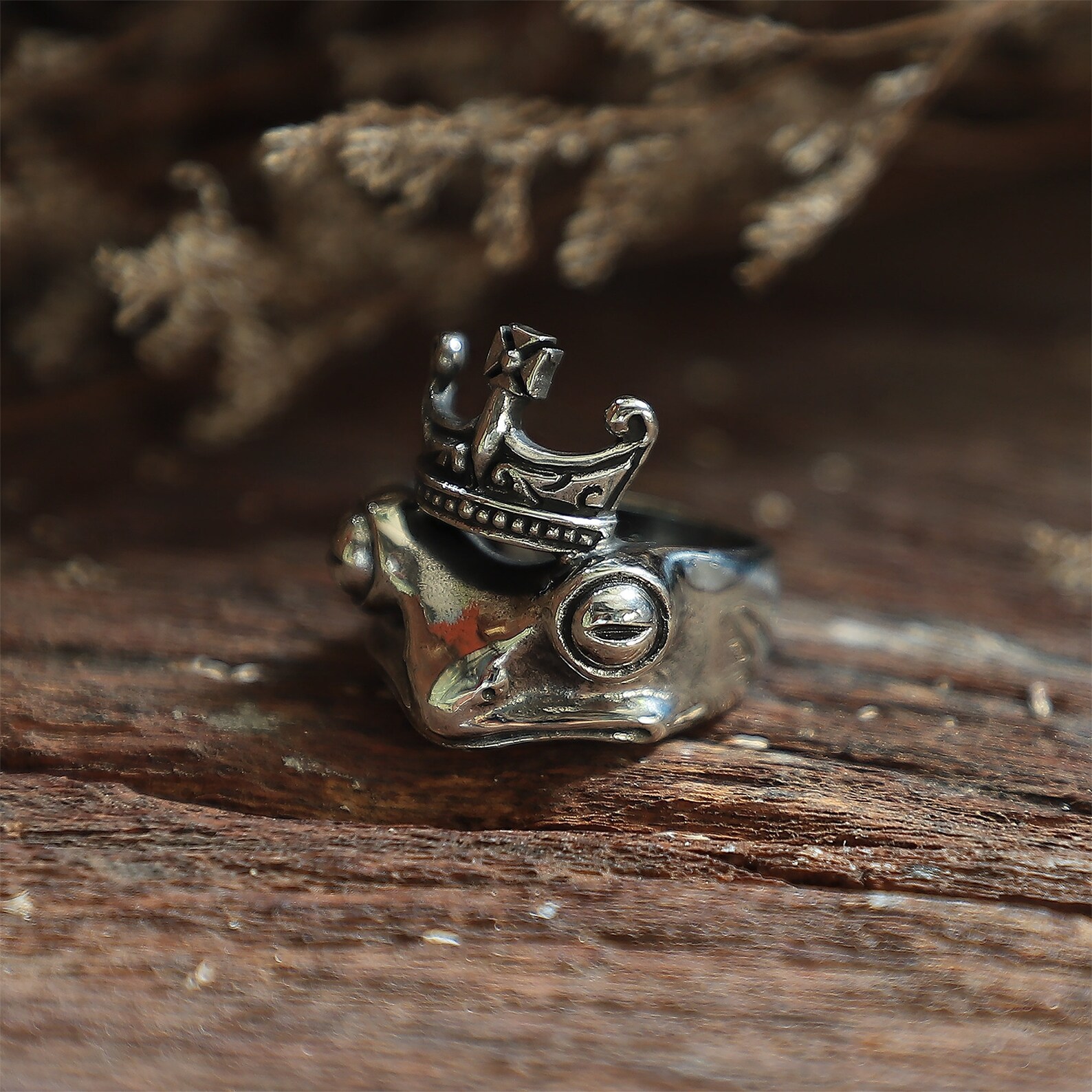 Frog Prince Ring for Man Made of Sterling Silver 925 Biker Style - Etsy