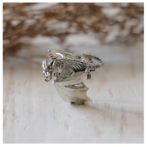 Flying Dragon Ring for Unisex Made of Sterling Silver 925 Celtic ...