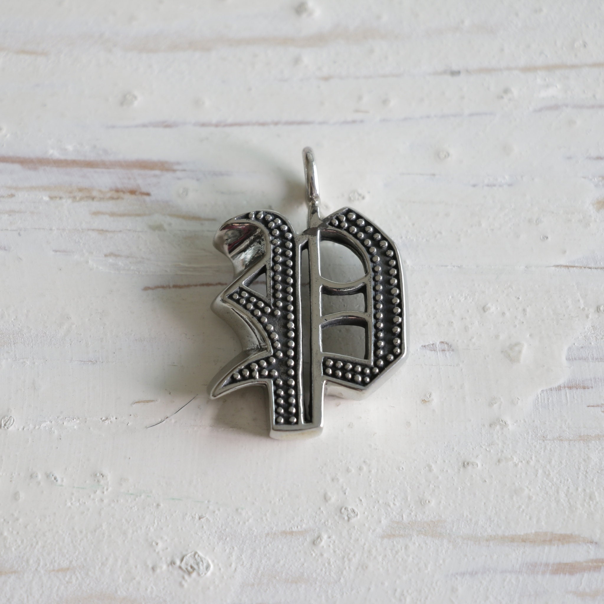 Alphabet P Pendant Necklace for Men Made of Sterling Silver | Etsy