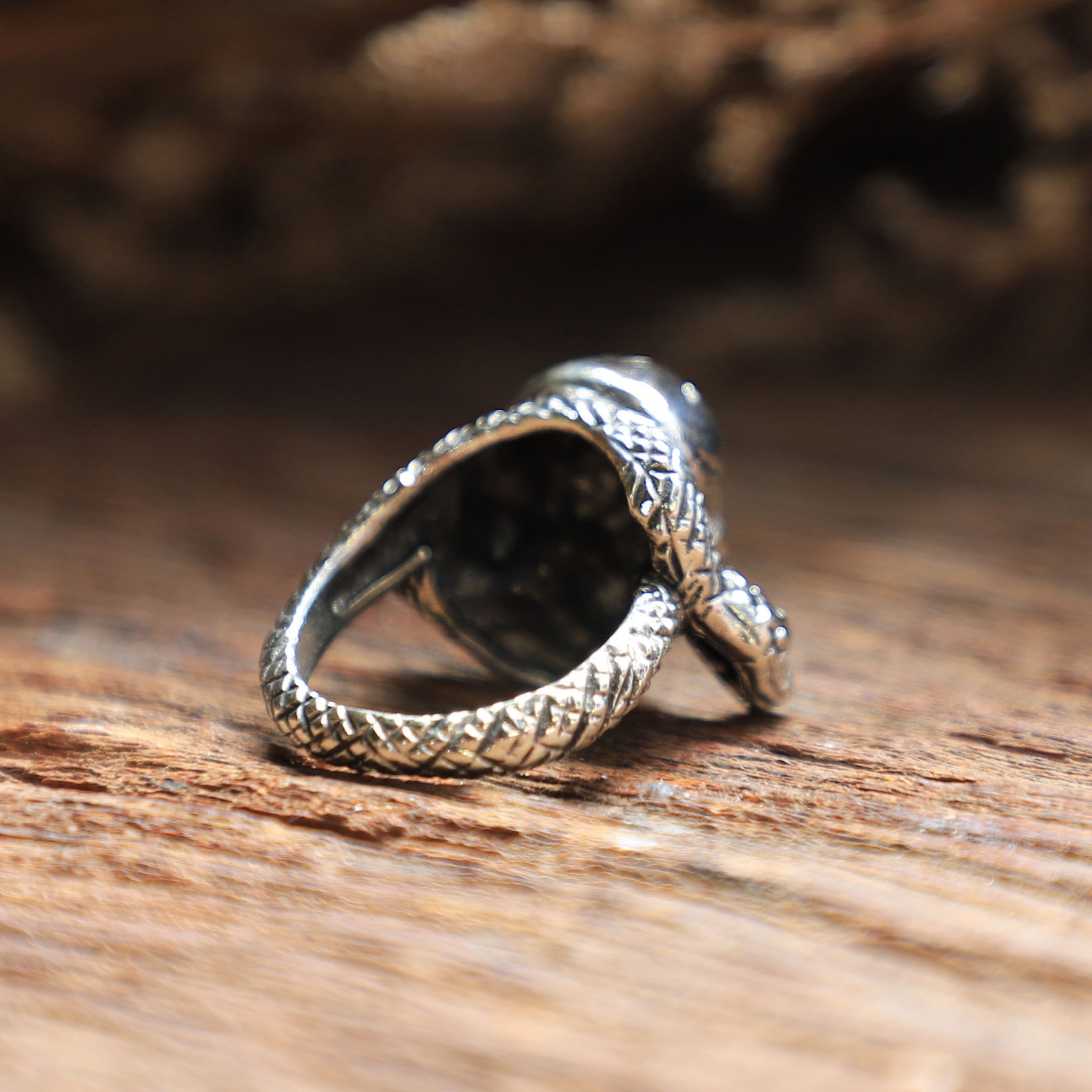 Skull Snake Ring for Men Made of Sterling Silver 925 Biker | Etsy