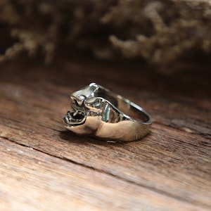 Samurai Mask Skull Ring for Men Made of Sterling Silver 925 Japanese ...