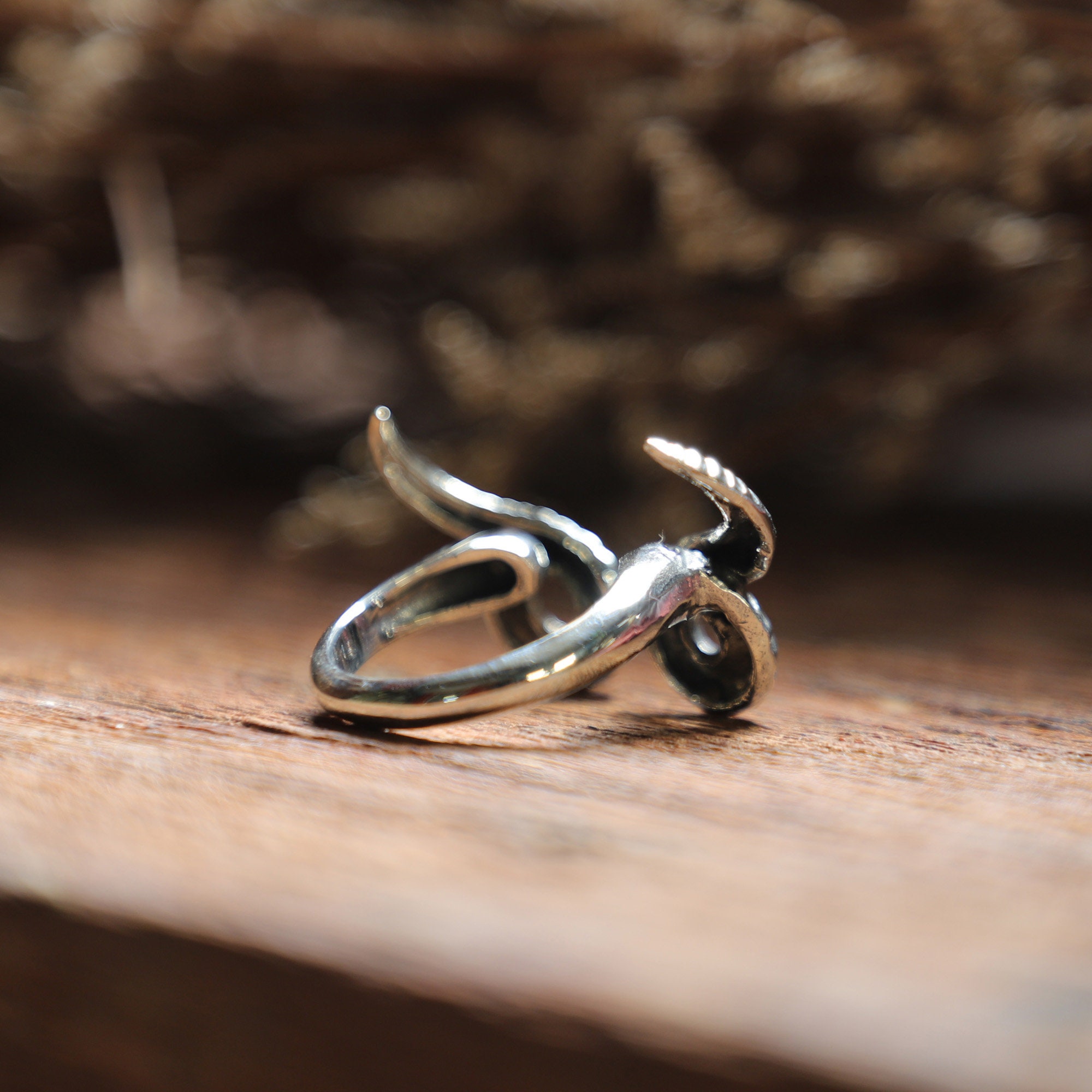 Horned Goat Ring for Men Made of Sterling Silver 925 Satanism | Etsy