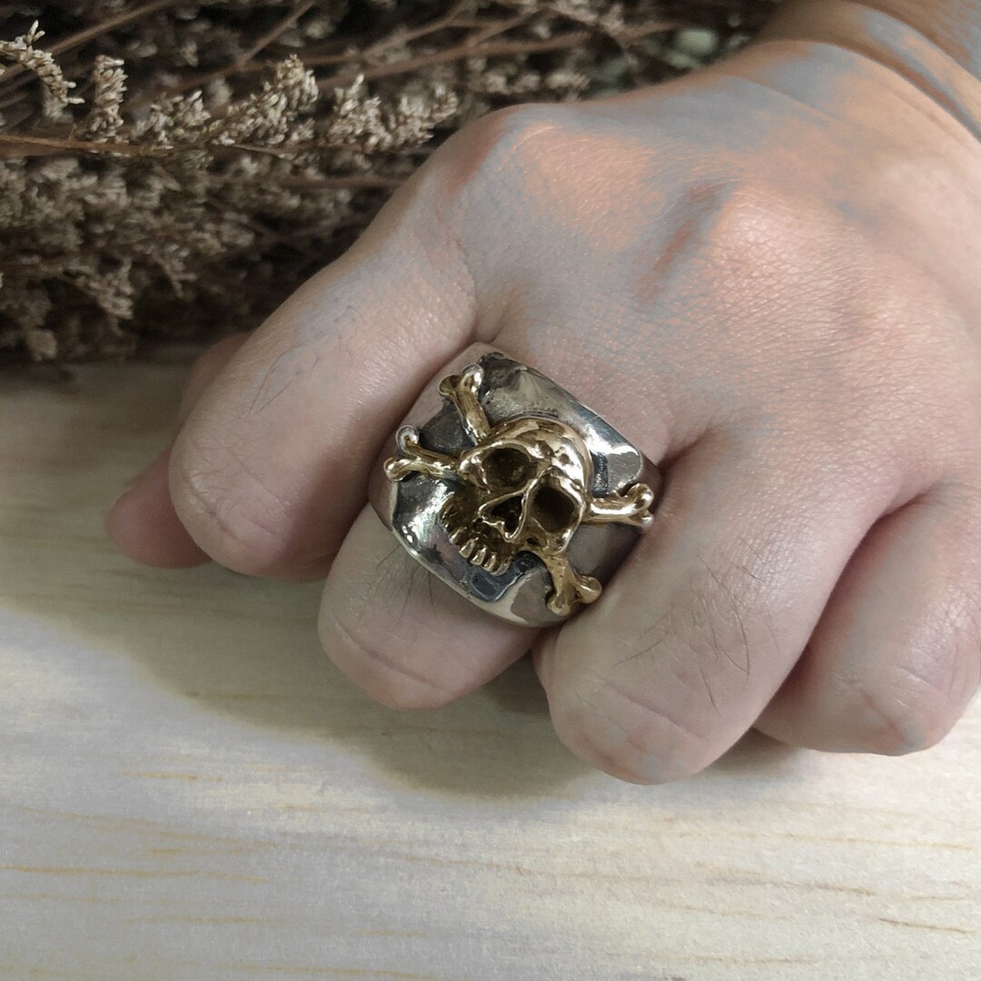Pirate Skull Ring for Men Made of Sterling Silver 925 Biker Style - Etsy