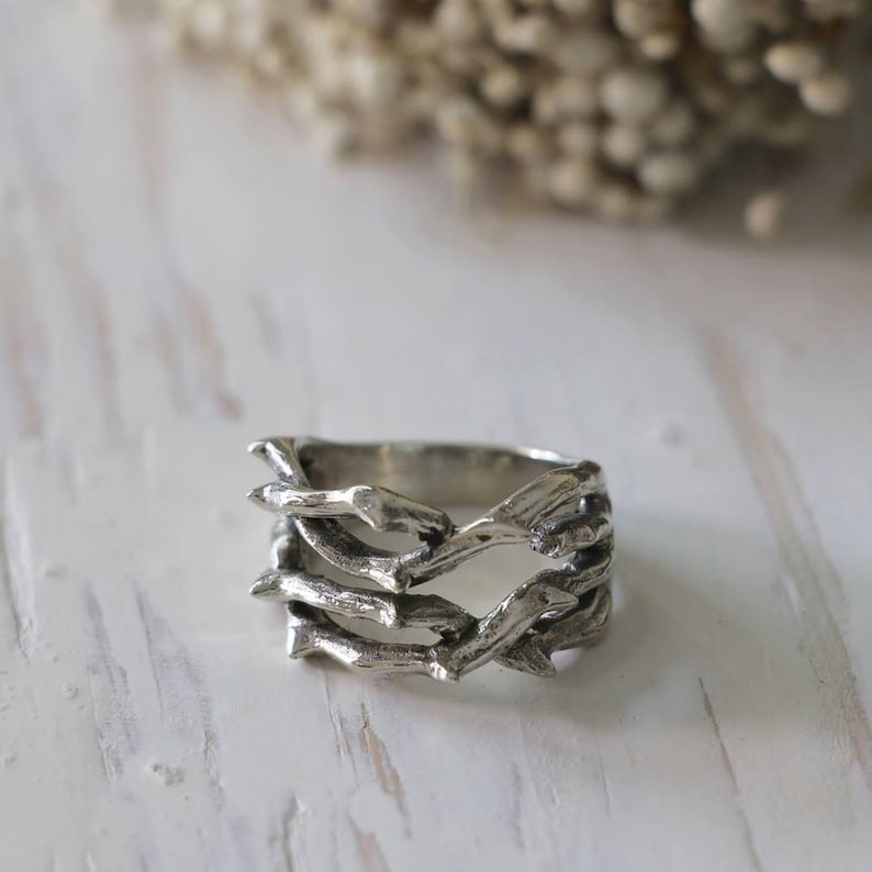 Crown of thorns ring for unisex made of sterling silver 925 | Etsy