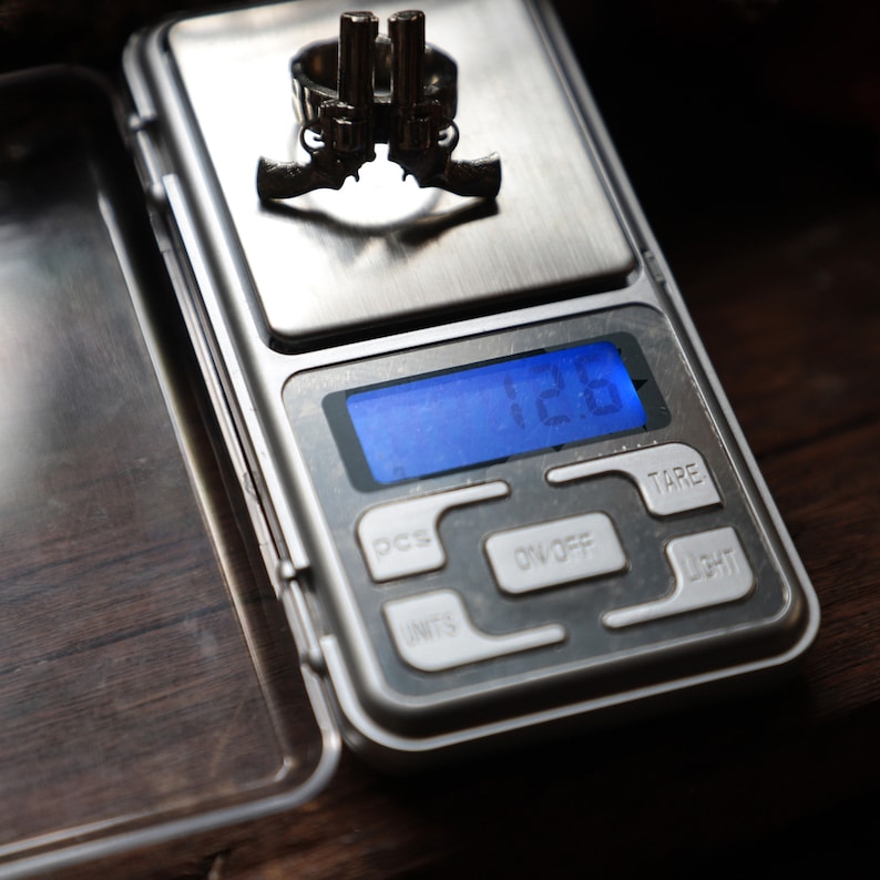 Twin Guns Ring for Men Made of Sterling Silver 925 Twin Guns | Etsy