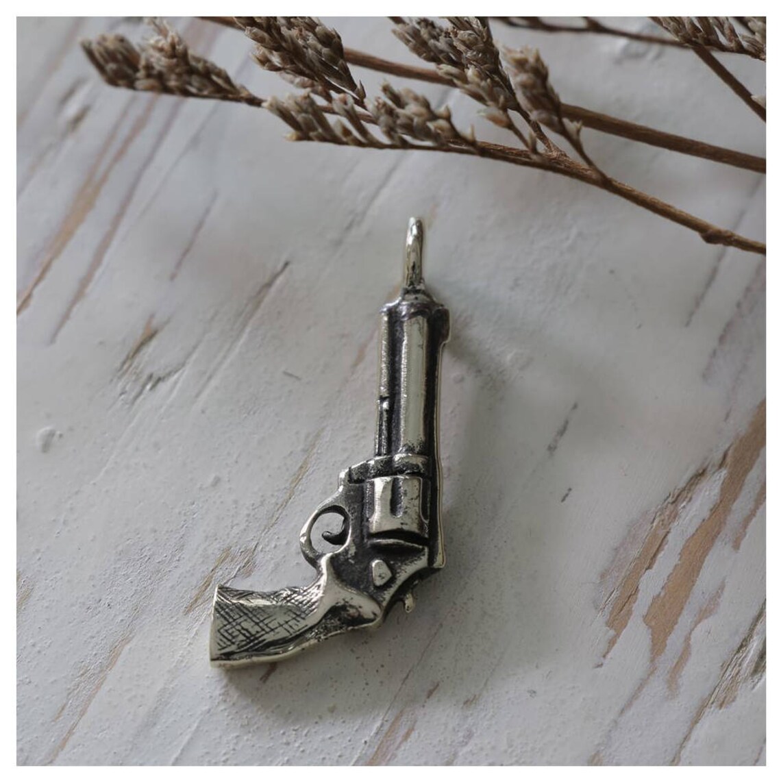 Gun Pendant Necklace for Unisex Made of Sterling Silver 925 Military ...