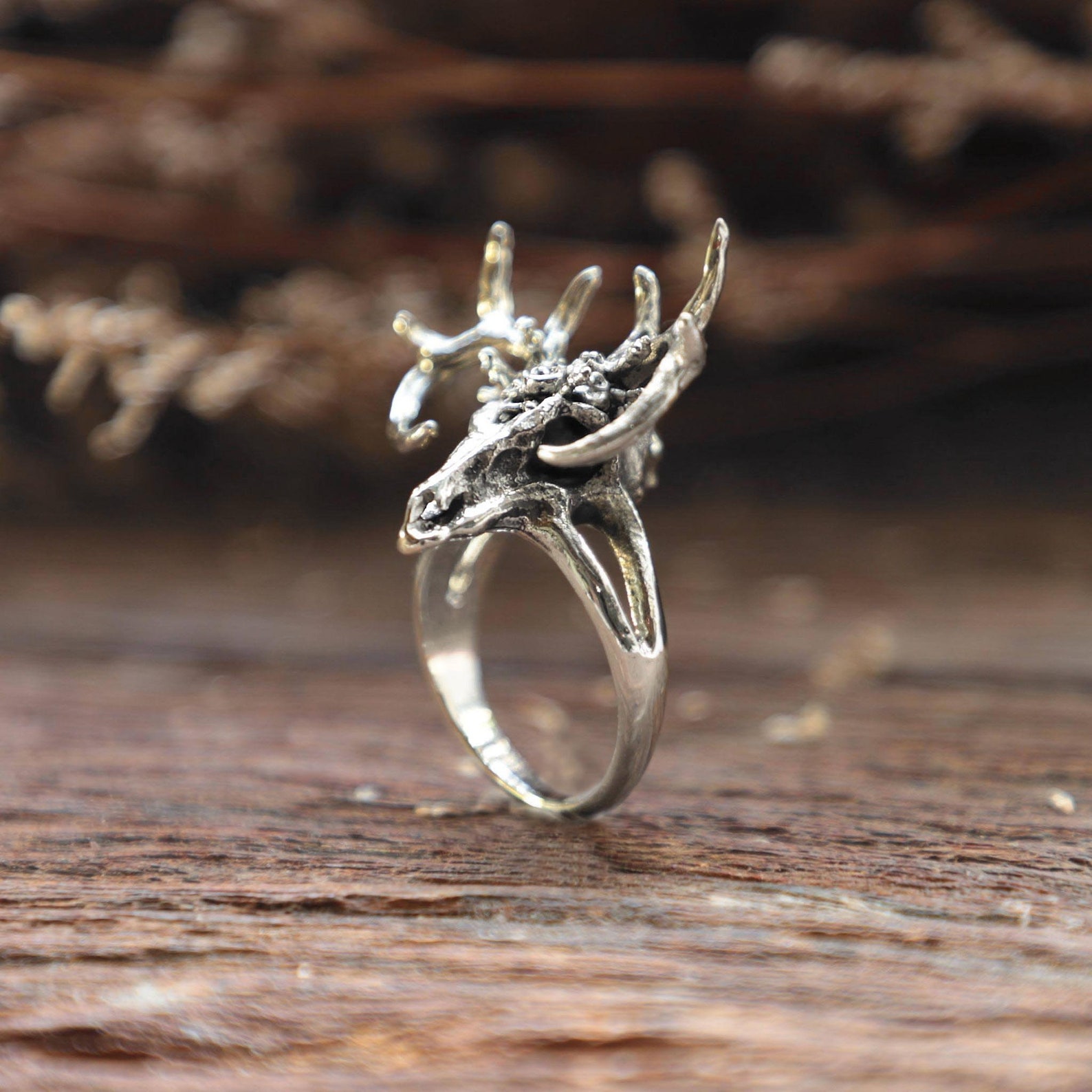 Deer Skull Ring for Women Made of Sterling Silver 925 Bohemian Style - Etsy