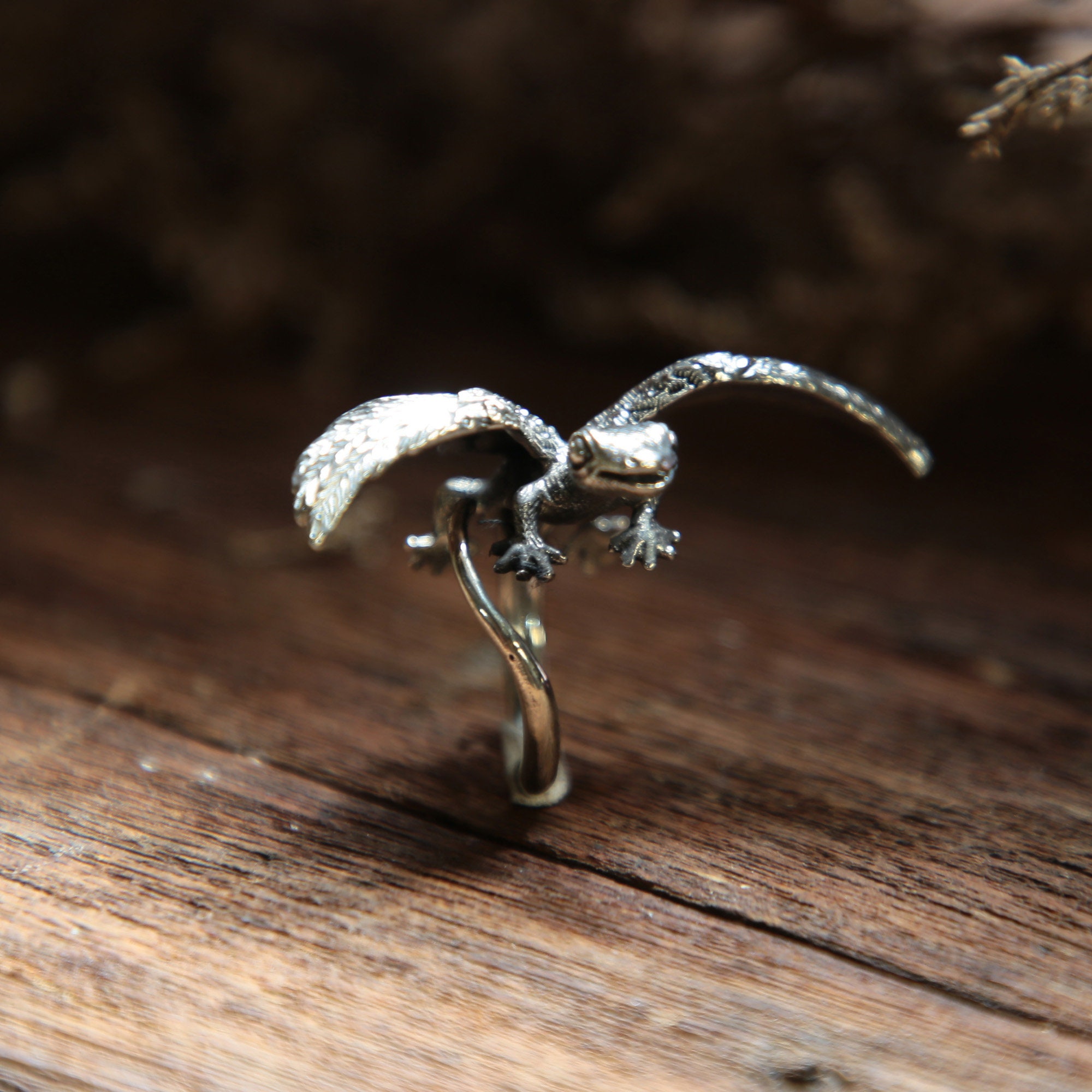 Gecko Angel Wings Ring for Women Made of Sterling Silver 925 | Etsy