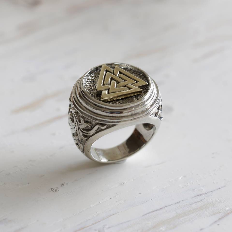Valknut Viking Ring for men made of sterling silver 925 style | Etsy