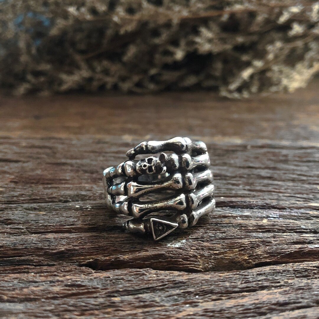 Finger Bone Ring for Men Made of Sterling Silver 925 Biker Style - Etsy