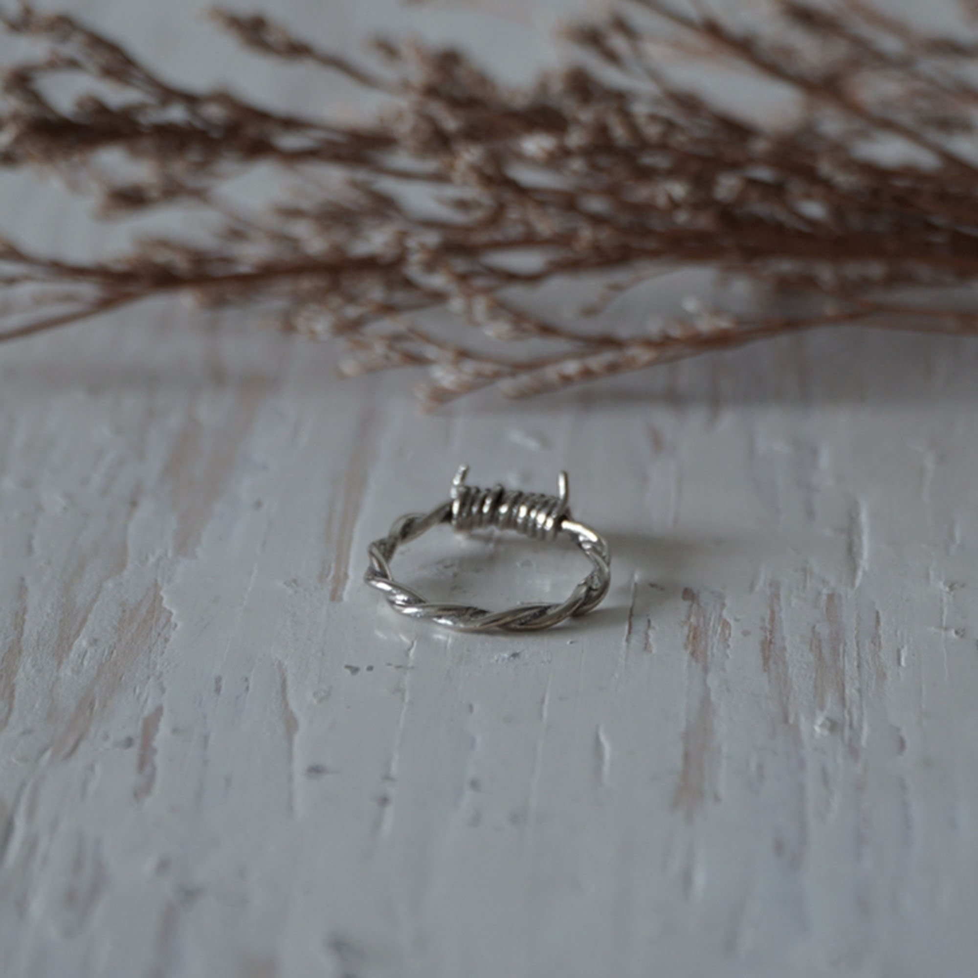 Barbed Wire Band Ring for Unisex Made of Sterling Silver 925 | Etsy