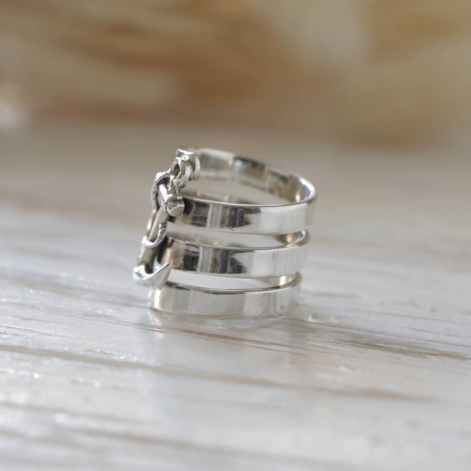 Anchor Ring for Unisex Made of Sterling Silver 925 Nautical - Etsy