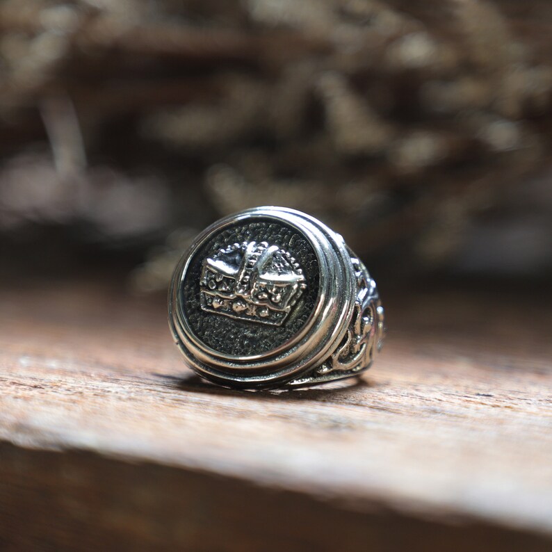 King Crown Ring for Men Made of Sterling Silver 925 Gothic - Etsy
